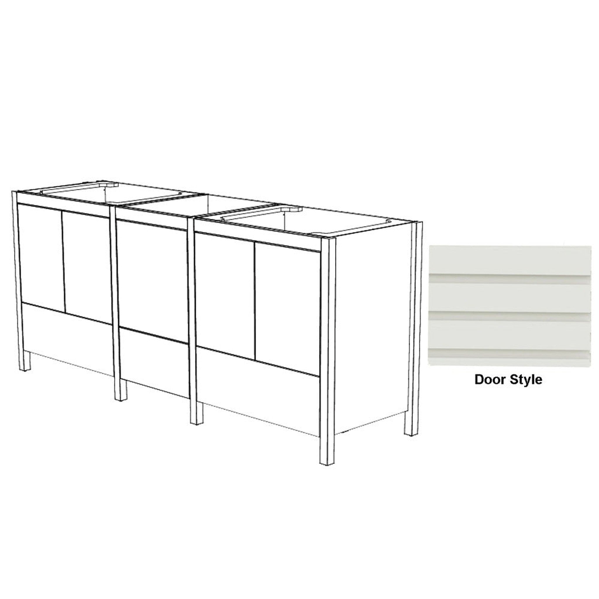 DM Bath ISA Combo 78" Light Greige Finish Two Freestanding Bathroom Va ...