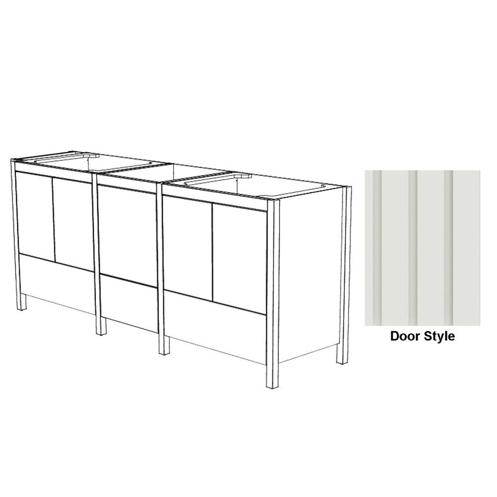 DM Bath ISA Combo 90" Whitewash Maple Stain Two Freestanding Bathroom ...