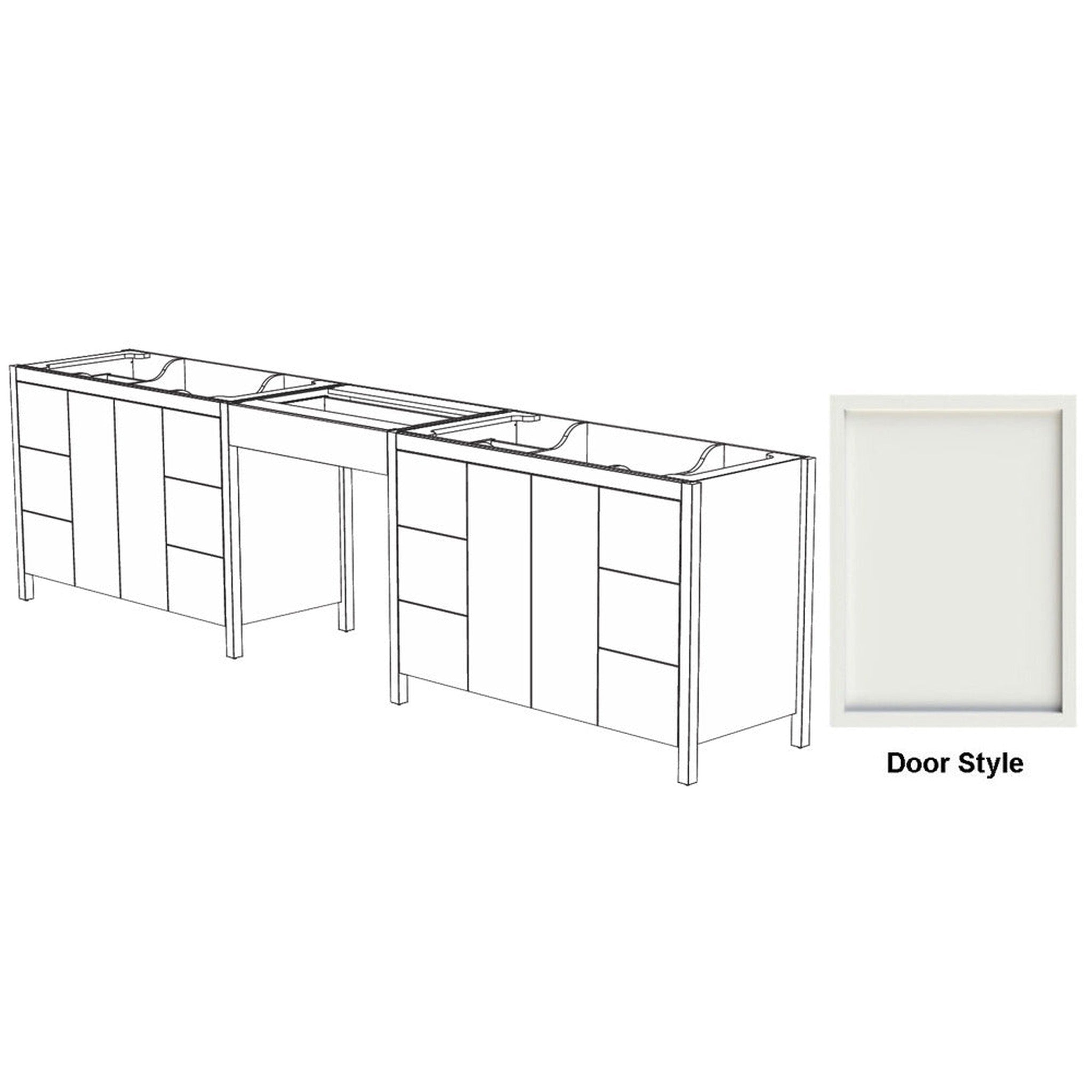 DM Bath MILA Combo 120" Dark Greige Finish Freestanding Bathroom Vanit ...