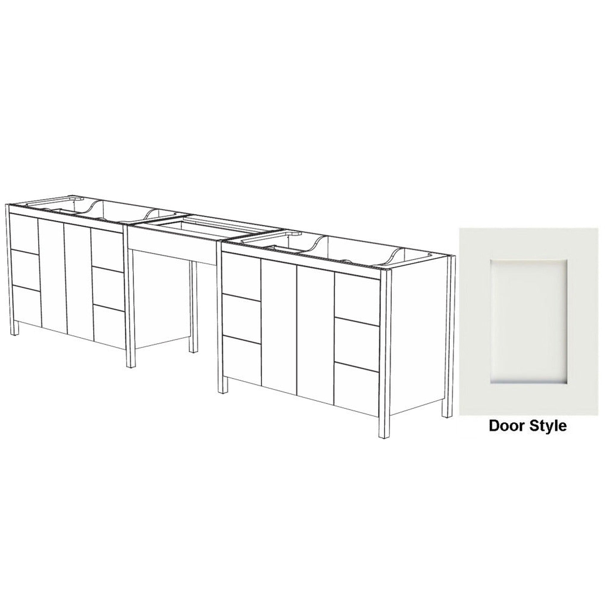 DM Bath MILA Combo 126" Whitewash Maple Stain Freestanding Bathroom Va ...