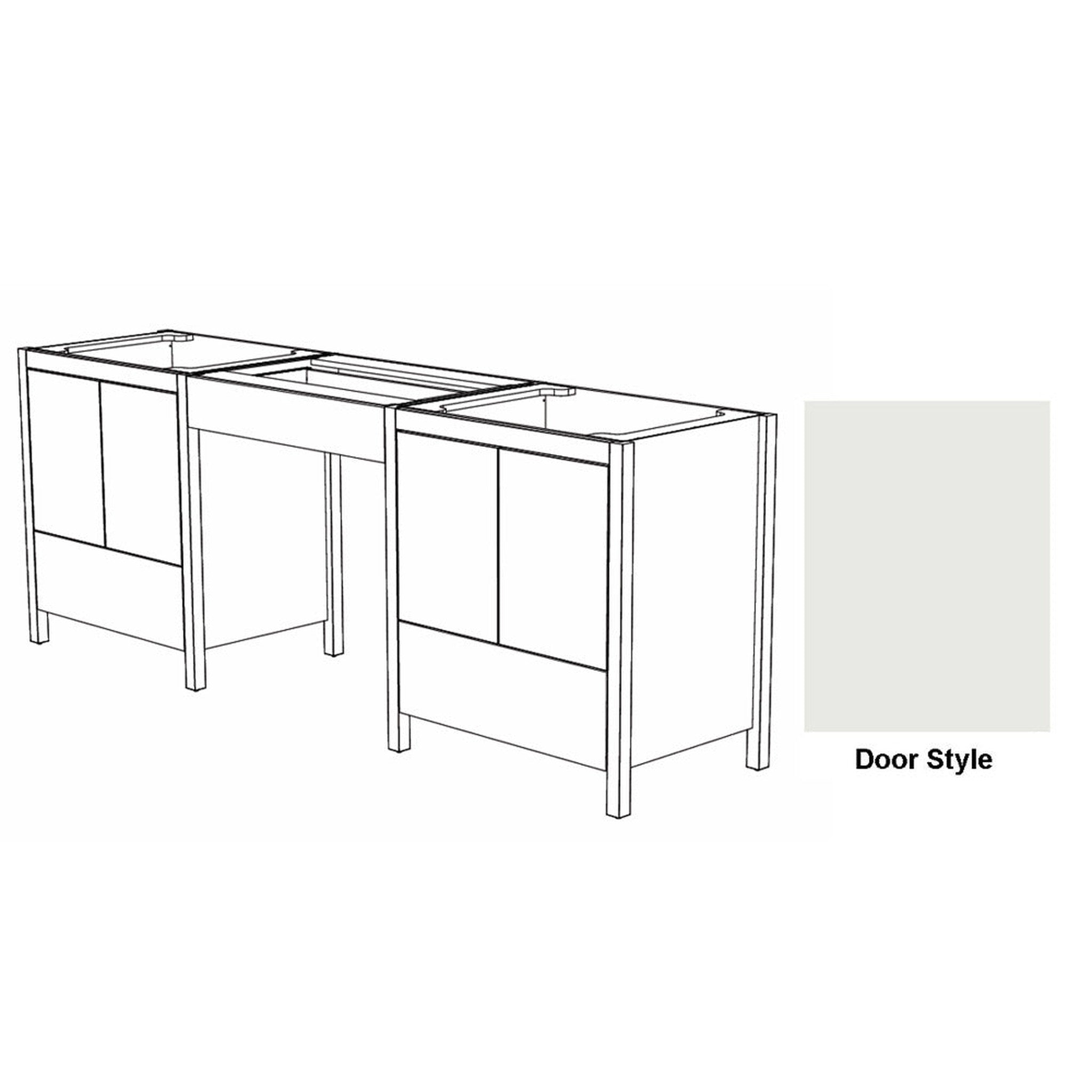 DM Bath MILA Combo 84" Walnut Maple Stain Freestanding Bathroom Vanity ...