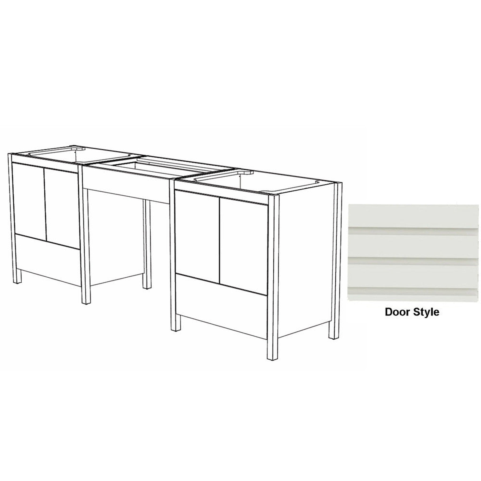 DM Bath MILA Combo 96" Light Greige Finish Freestanding Bathroom Vanit ...