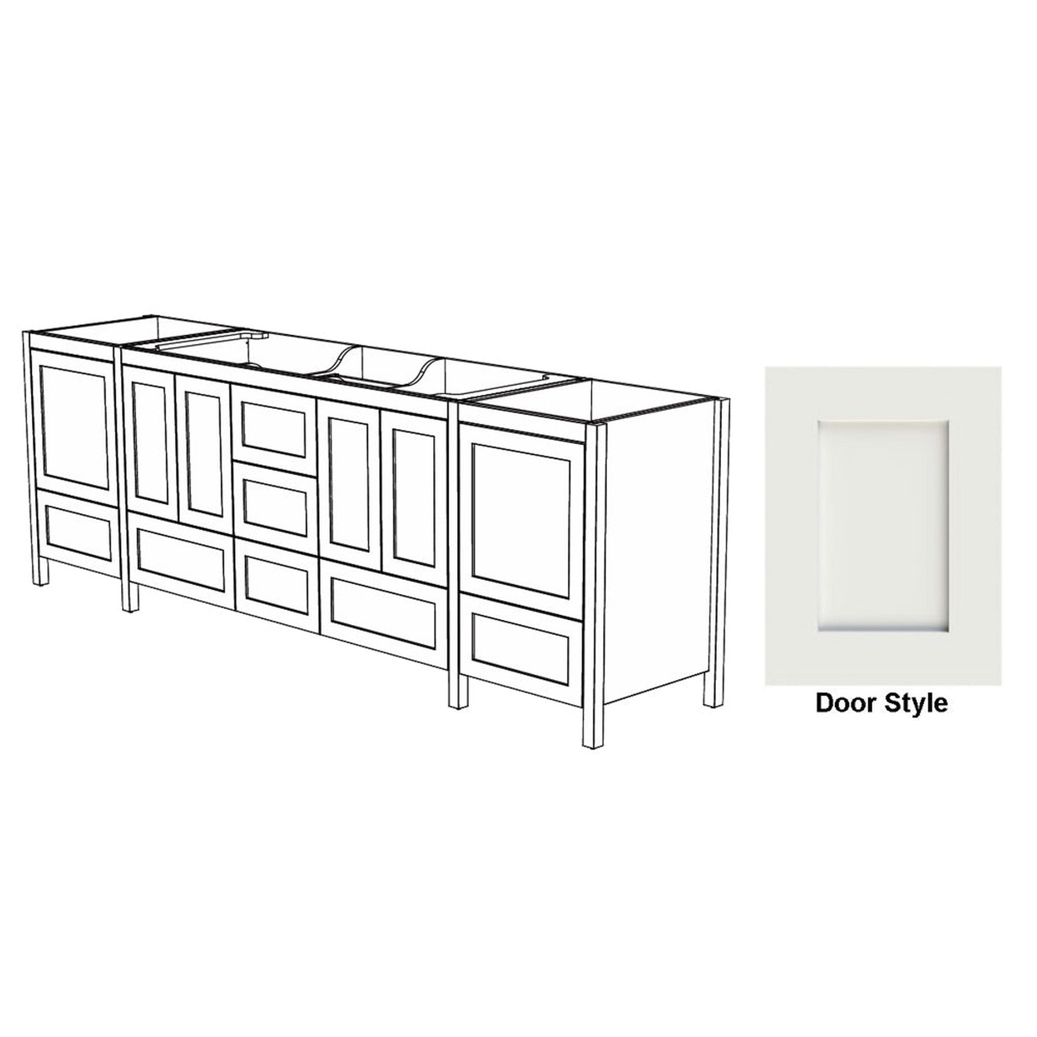 DM Bath OLI Combo 99" Whitewash Maple Stain Freestanding Double Bathro ...