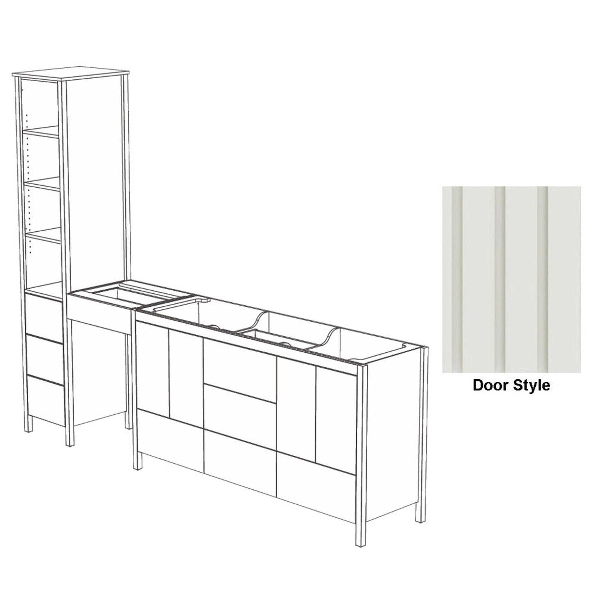 DM Bath OLIVER Combo 102" Light Greige Finish Freestanding Double Bath ...