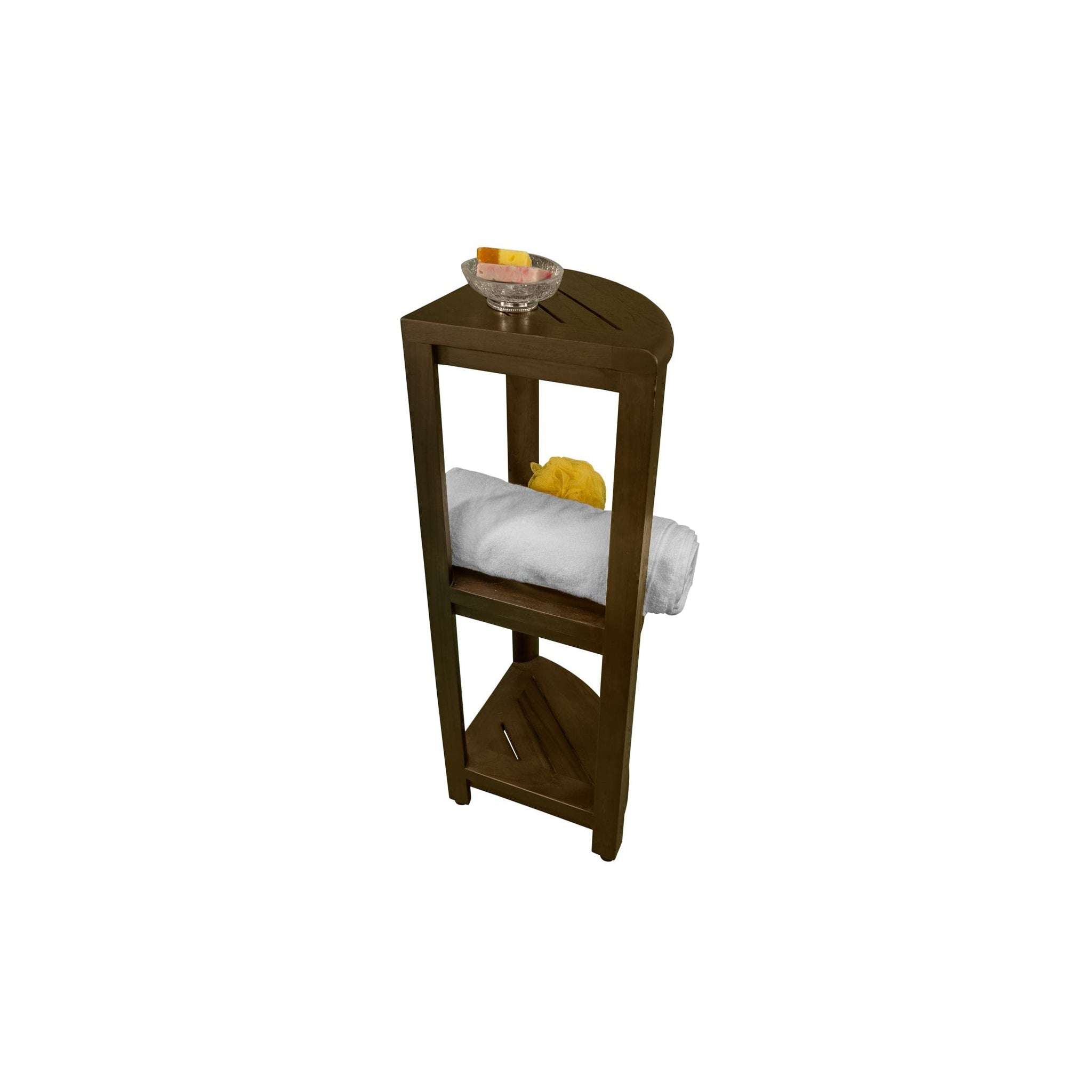 DecoTeak SnazzyCorner 32" Woodland Brown 3-Tier Solid Teak Wood Corner ...