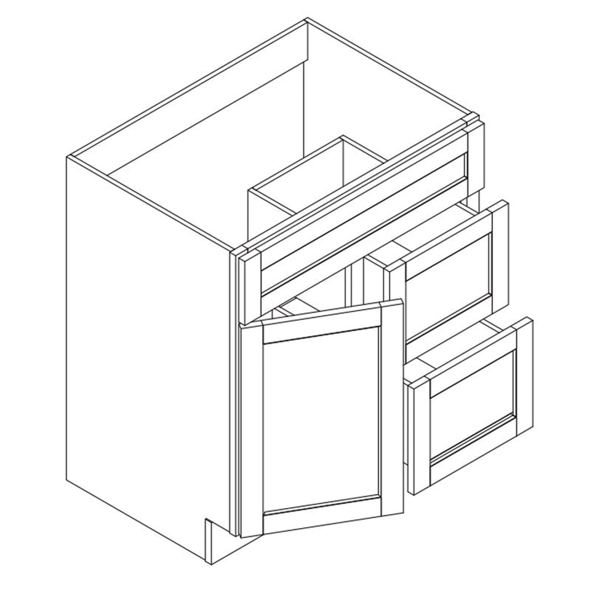 Domain Cabinets FA3021DR-HZM-JK Hazel 30" x 33" With 1 Door and 2 Righ ...