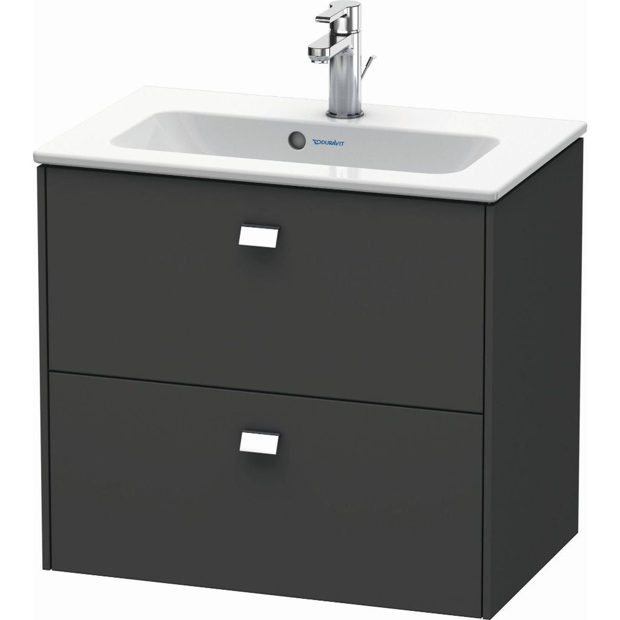 Duravit Brioso 24" x 22" x 15" Two Drawer Wall-Mount Vanity Unit in Gr ...