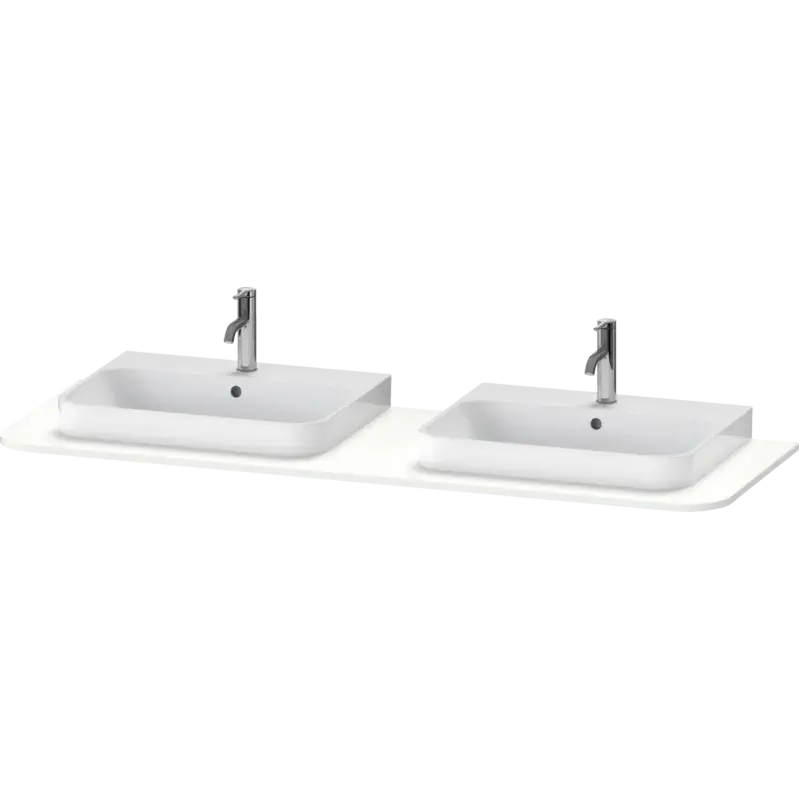 Duravit Happy D.2 63" x 22" White Satin Matt Console With Two Sink Cut ...