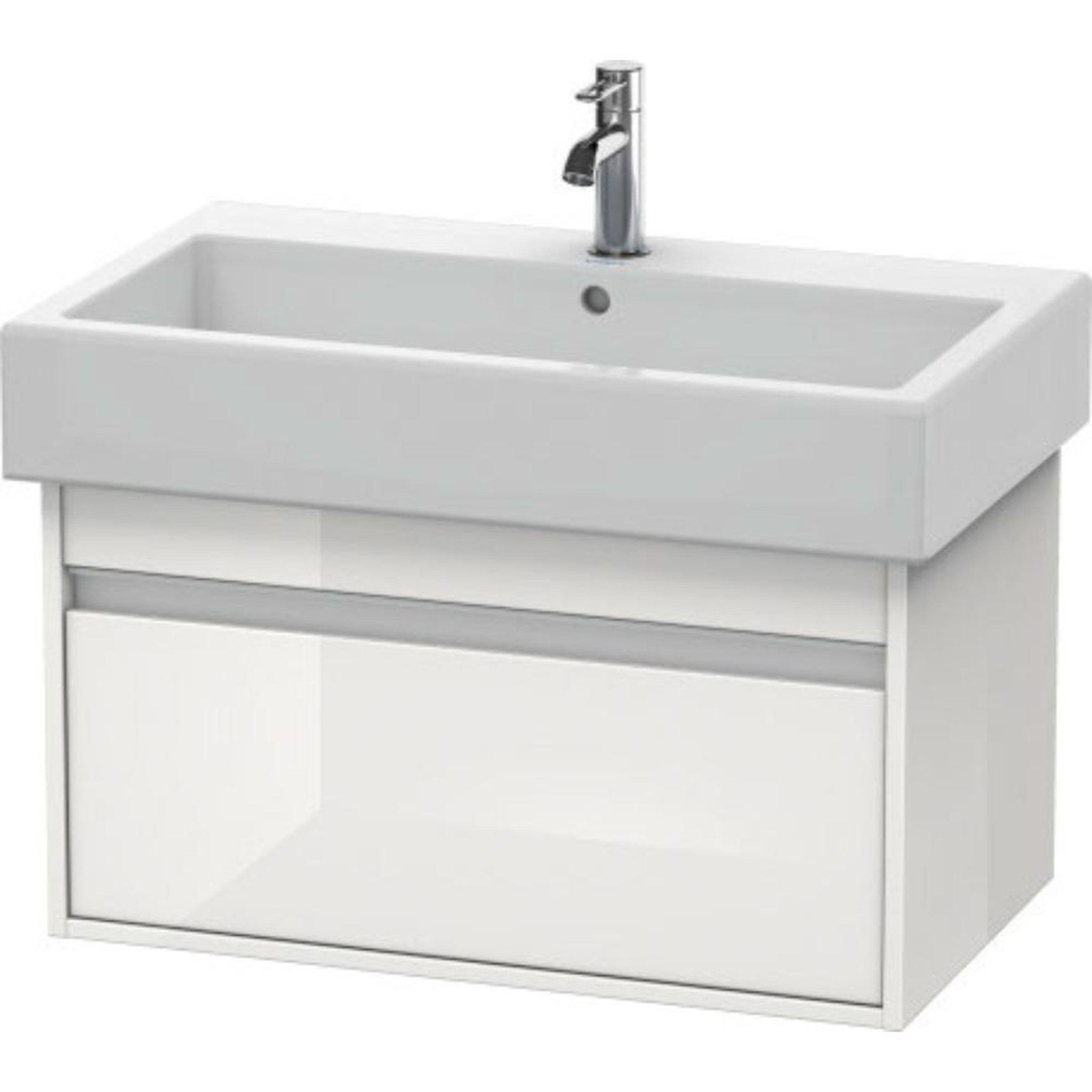 Duravit Ketho 30" x 16" x 17" Wall-Mount Vanity Unit in White High Glo ...