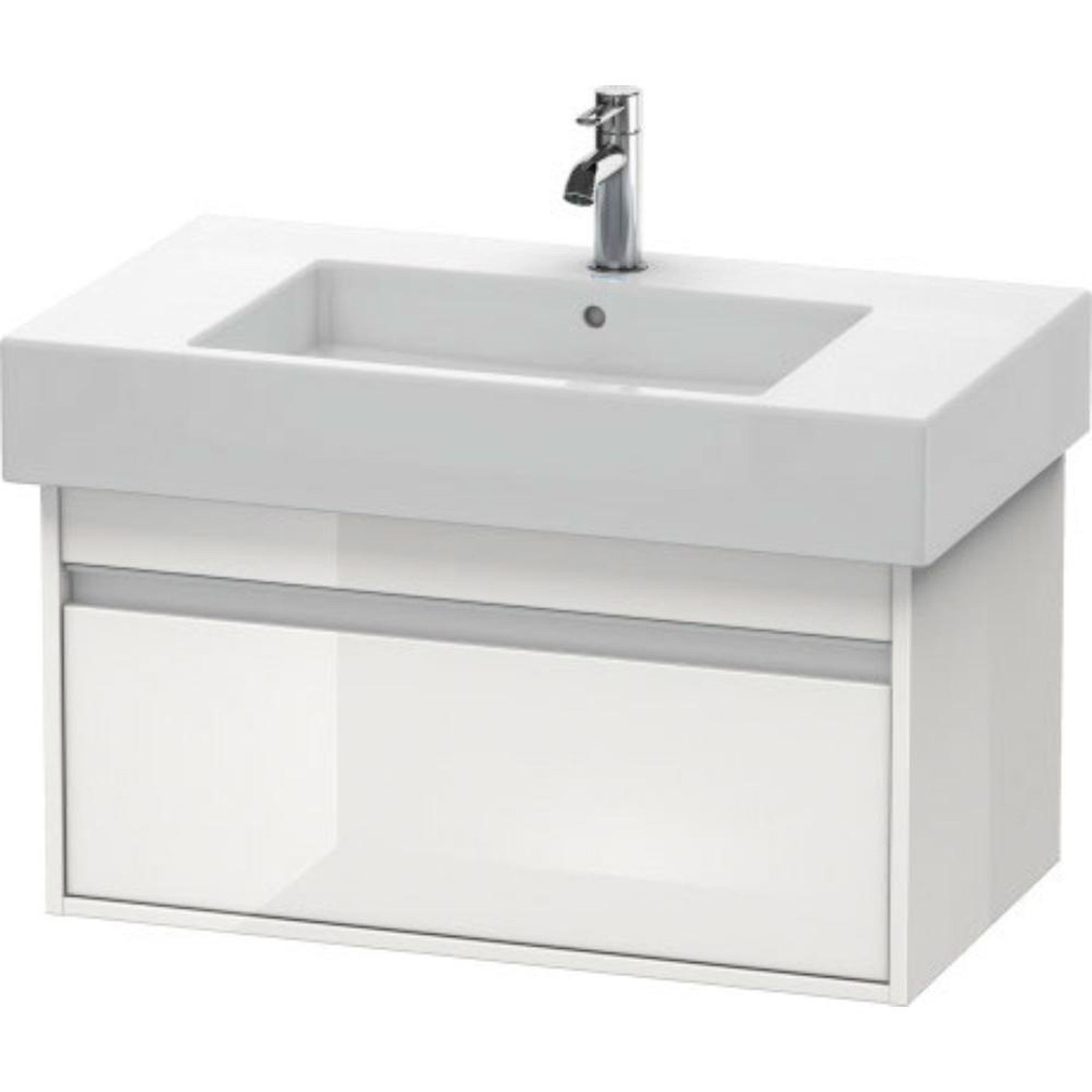 Duravit Ketho 31" x 16" x 18" Wall-Mount Vanity Unit in White High Glo ...
