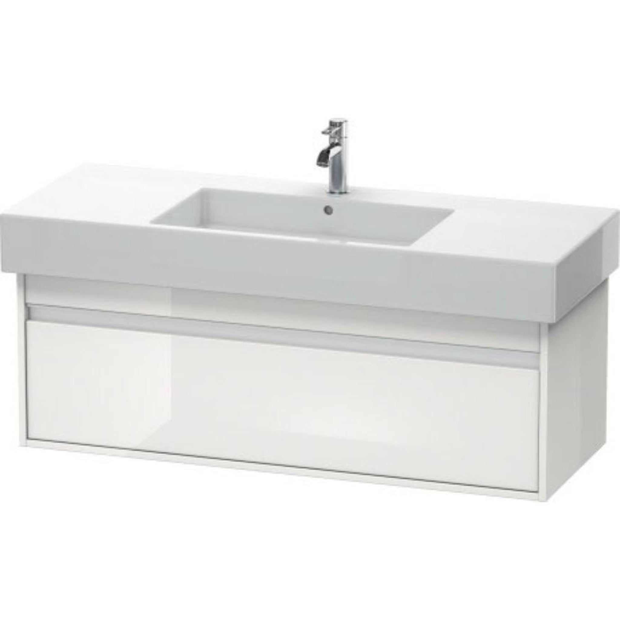 Duravit Ketho 47" x 16" x 18" Wall-Mount Vanity Unit in White High Glo ...