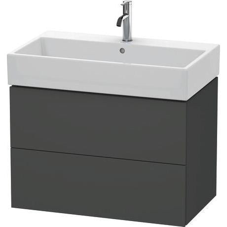 Duravit L-Cube 31" x 21" x 18" Graphite Two Drawer Wall-Mount Vanity U ...