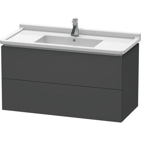 Duravit L-Cube 40" x 22" x 18" Graphite Two Drawer Wall-Mount Vanity U ...