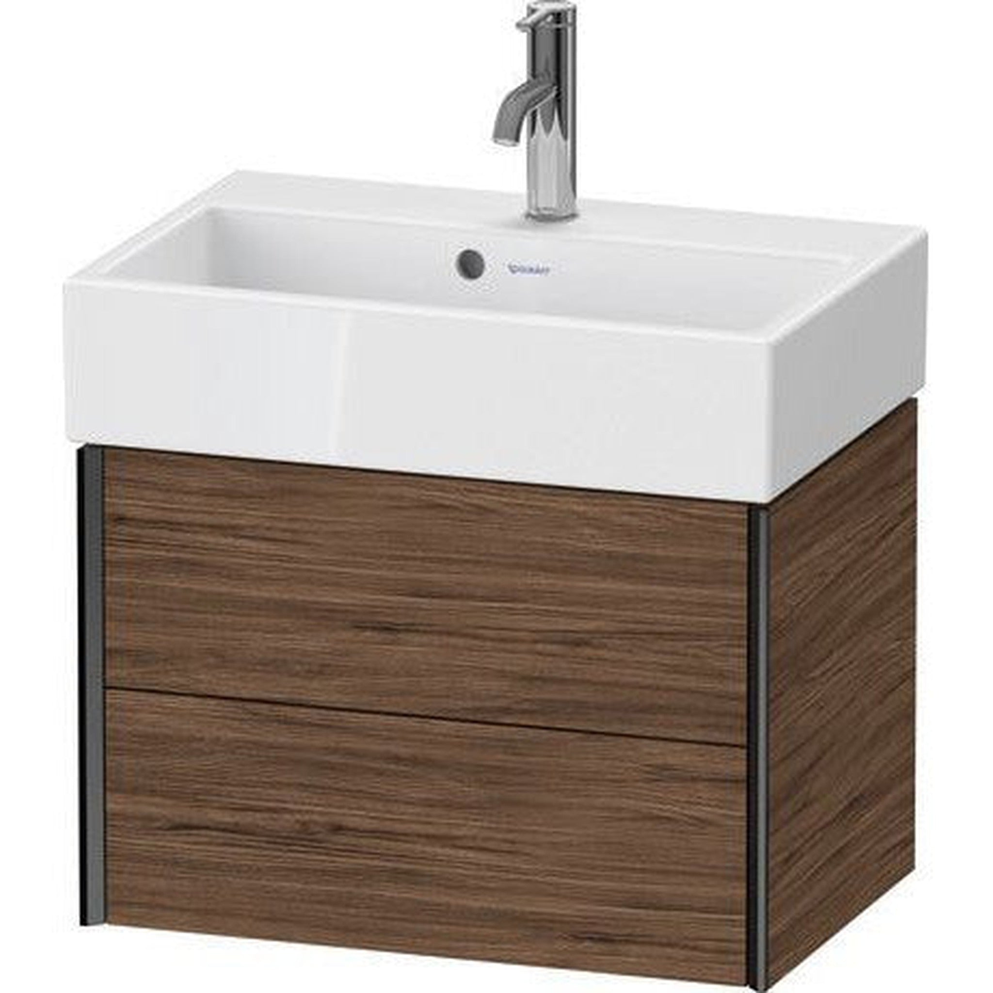 Duravit Xviu 23" x 16" x 15" Two Drawer Wall-Mount Vanity Unit, Walnut ...