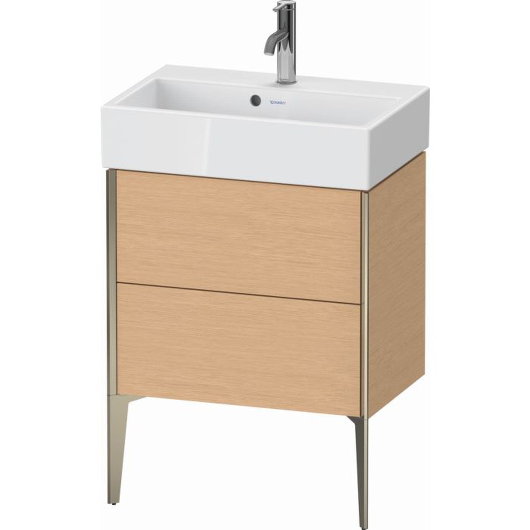 Duravit Xviu 23" x 19" x 15" Two Drawer Floorstanding Vanity Unit, Bru ...