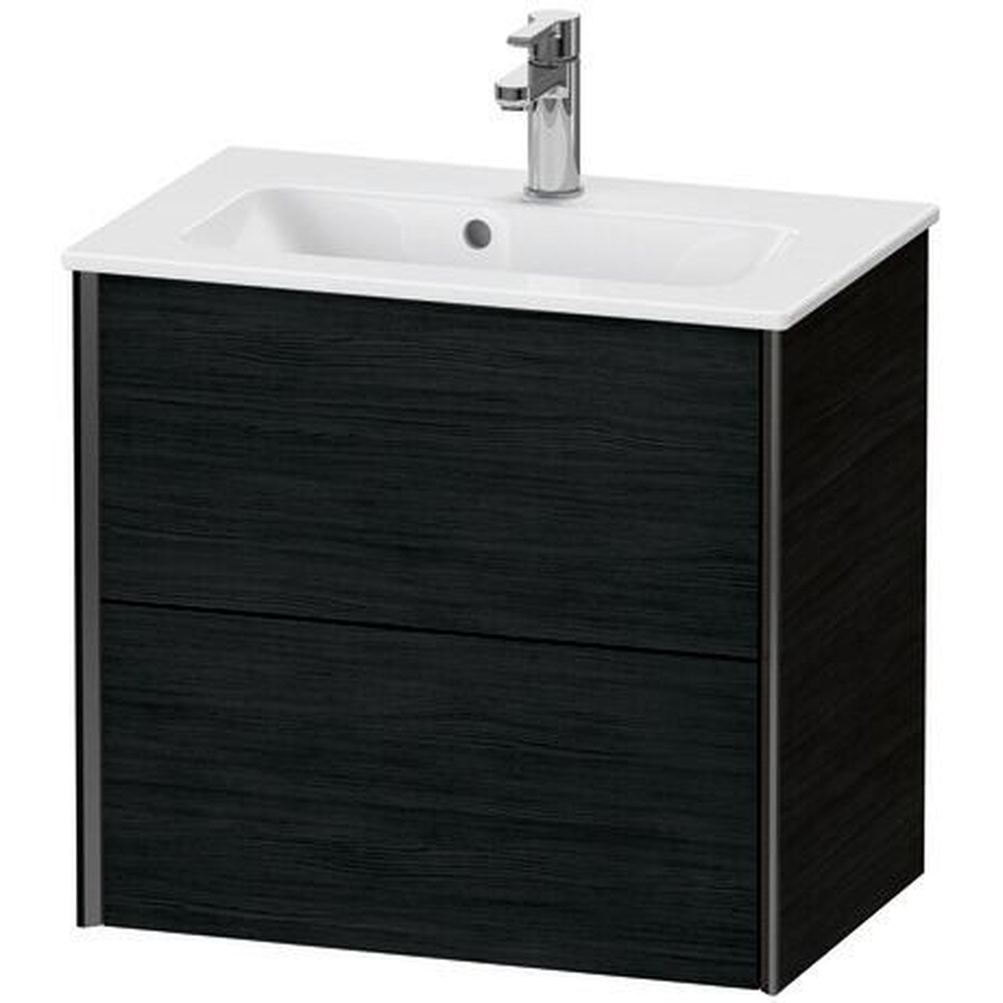 Duravit Xviu 24" x 22" x 15" Two Drawer Wall-Mount Vanity Unit, Oak Bl ...