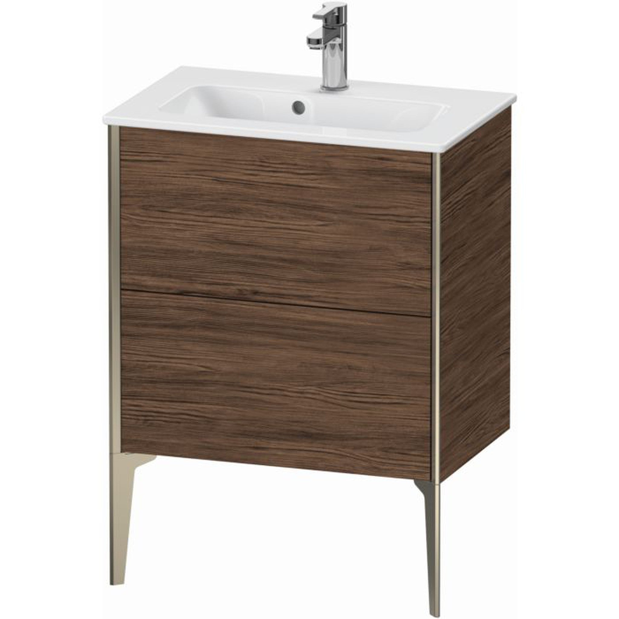 Duravit Xviu 24" x 23" x 15" Two Drawer Floorstanding Vanity Unit, Wal ...