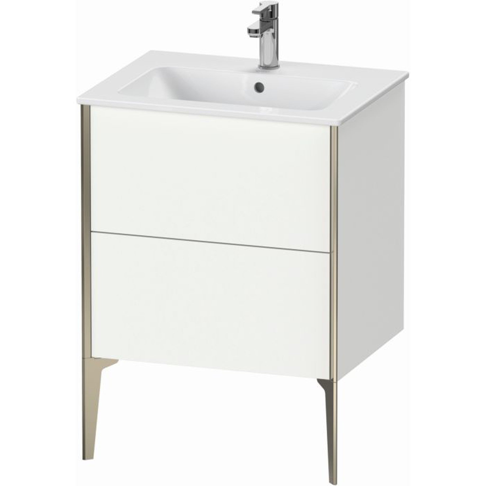 Duravit Xviu 24" x 23" x 19" Two Drawer Floorstanding Vanity Unit, Whi ...