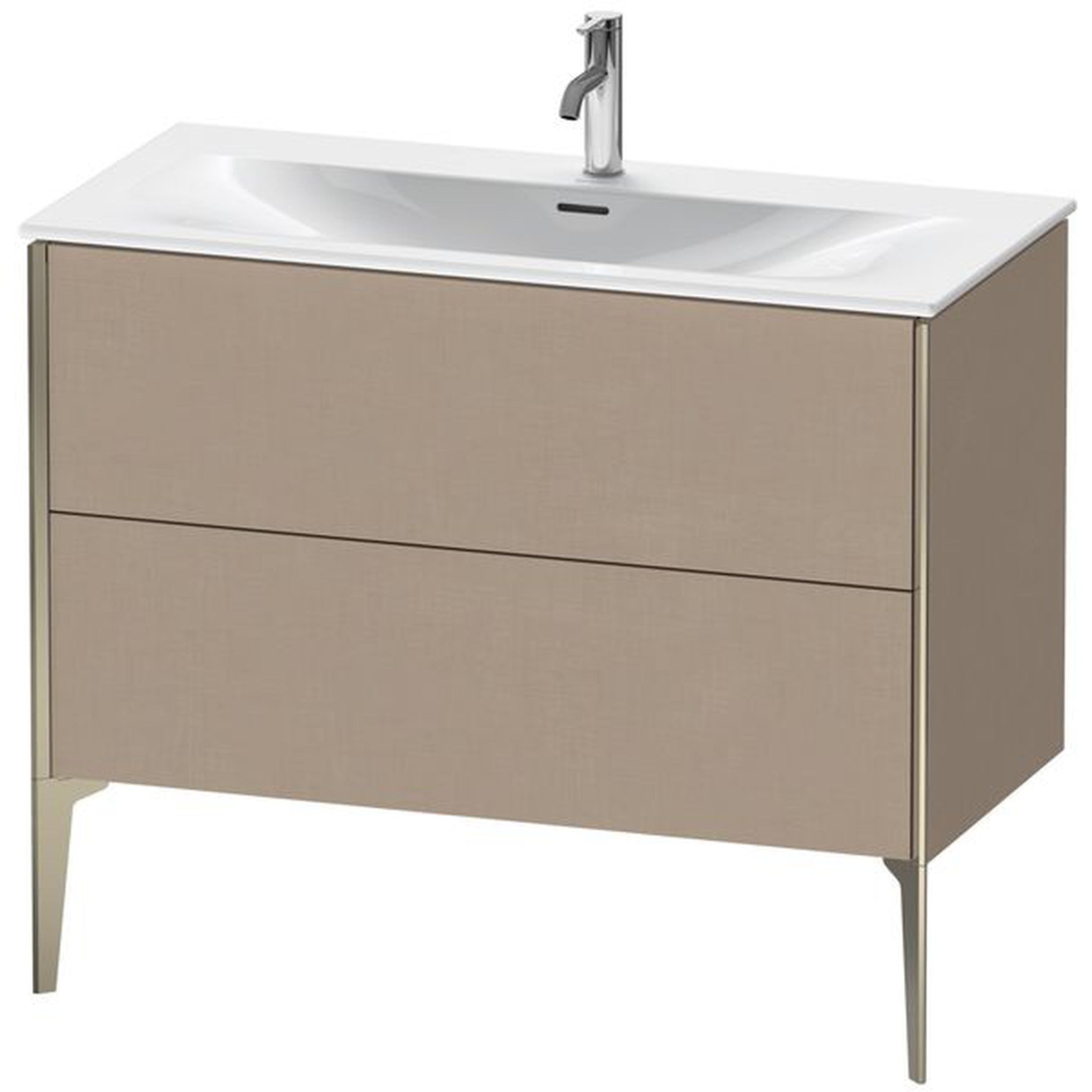Duravit Xviu 40" x 23" x 19" Two Drawer Floorstanding Vanity Unit, Lin ...