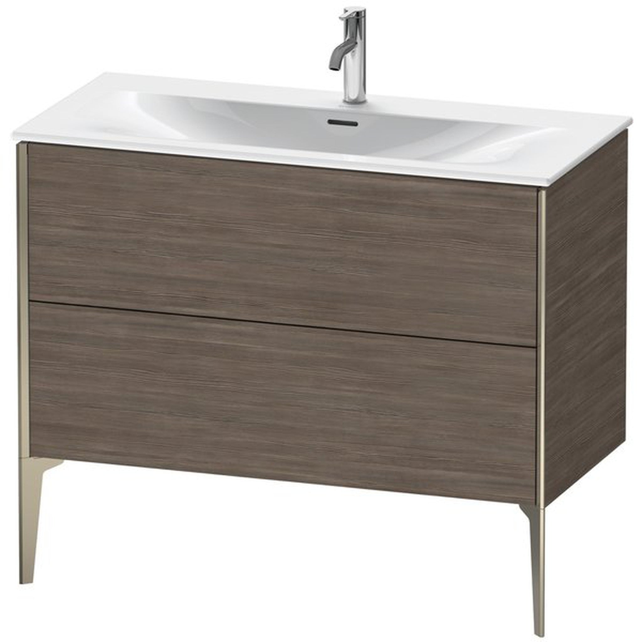 Duravit Xviu 40" x 23" x 19" Two Drawer Floorstanding Vanity Unit, Pin ...