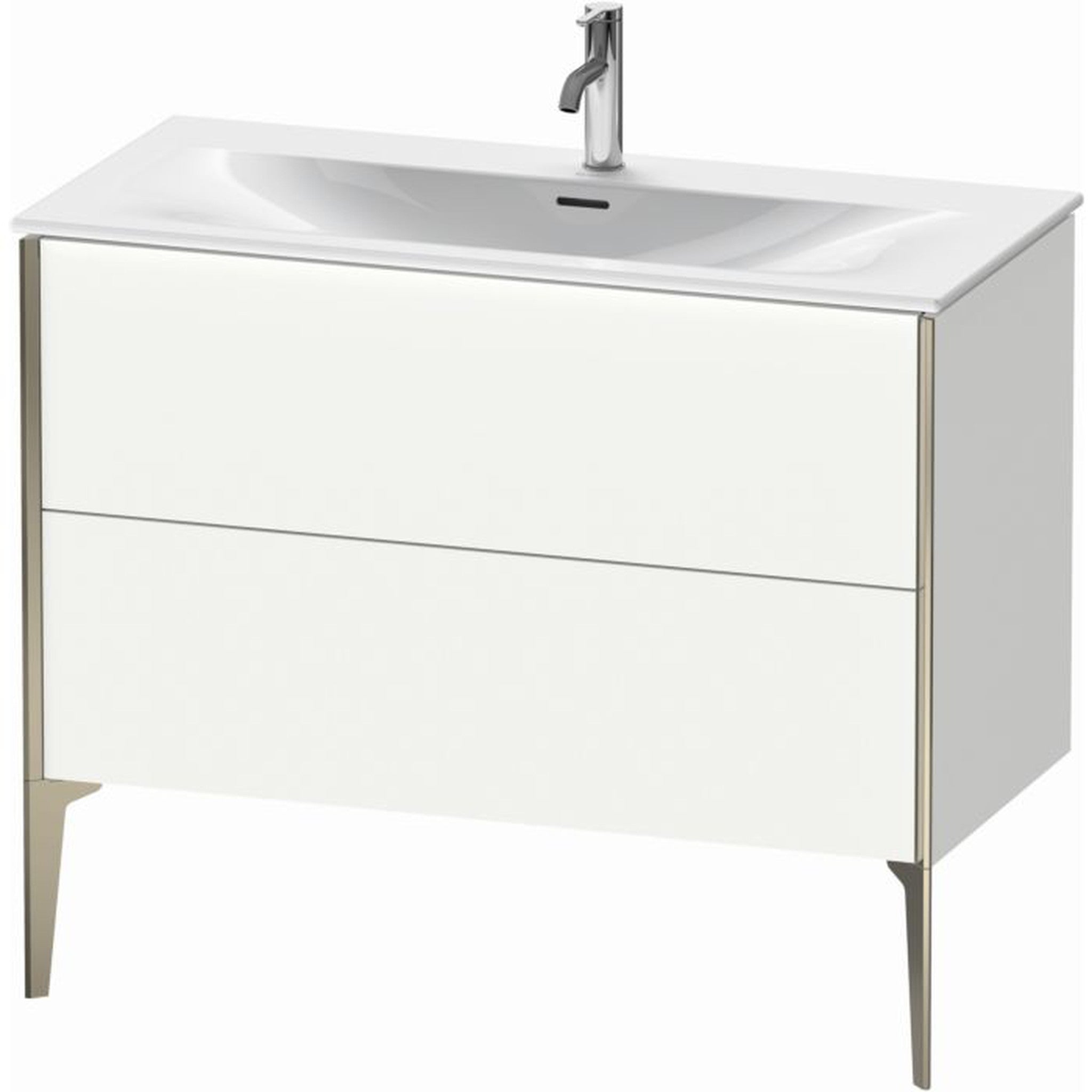 Duravit Xviu 40" x 23" x 19" Two Drawer Floorstanding Vanity Unit, Whi ...