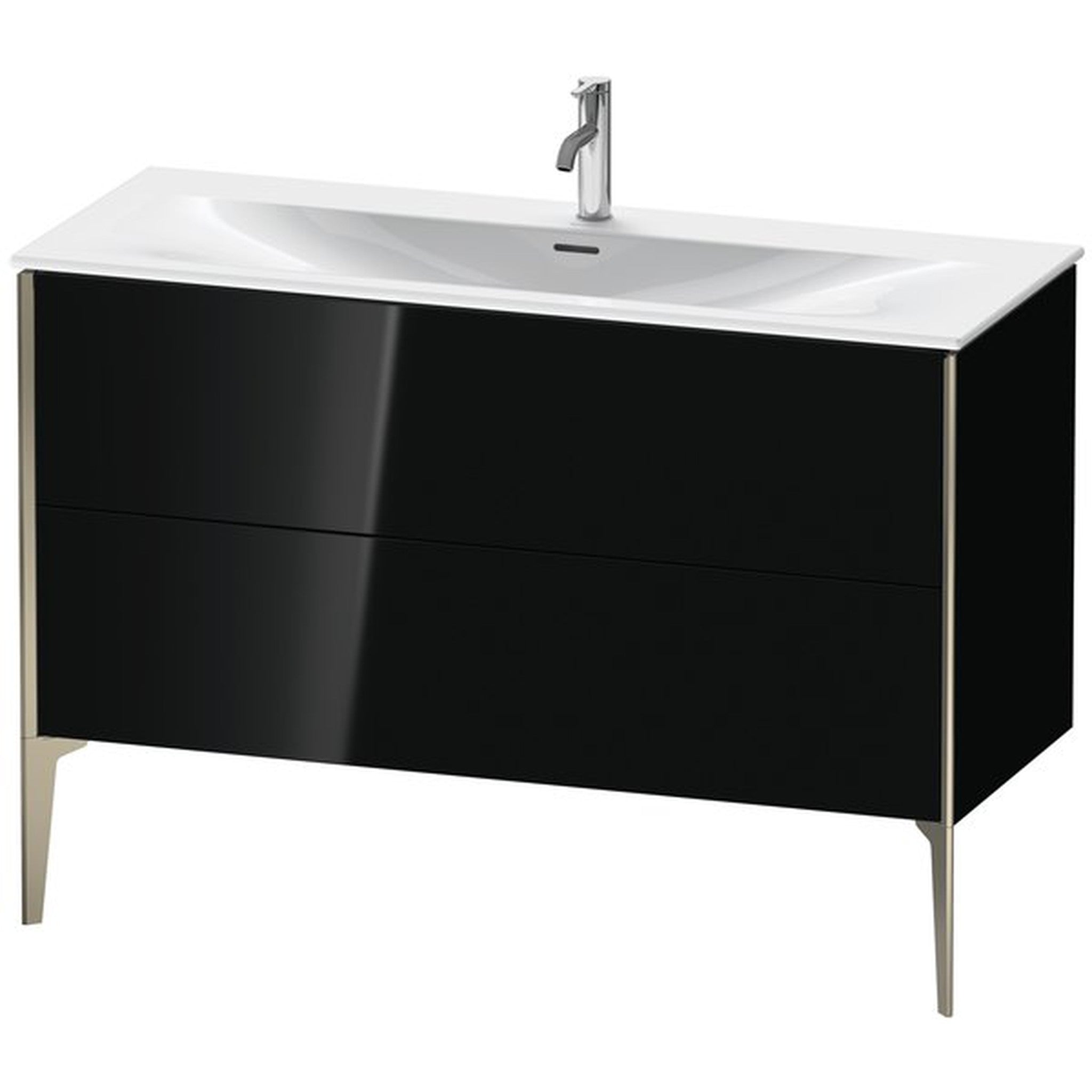 Duravit Xviu 48" x 23" x 19" Two Drawer Floorstanding Vanity Unit, Bla ...