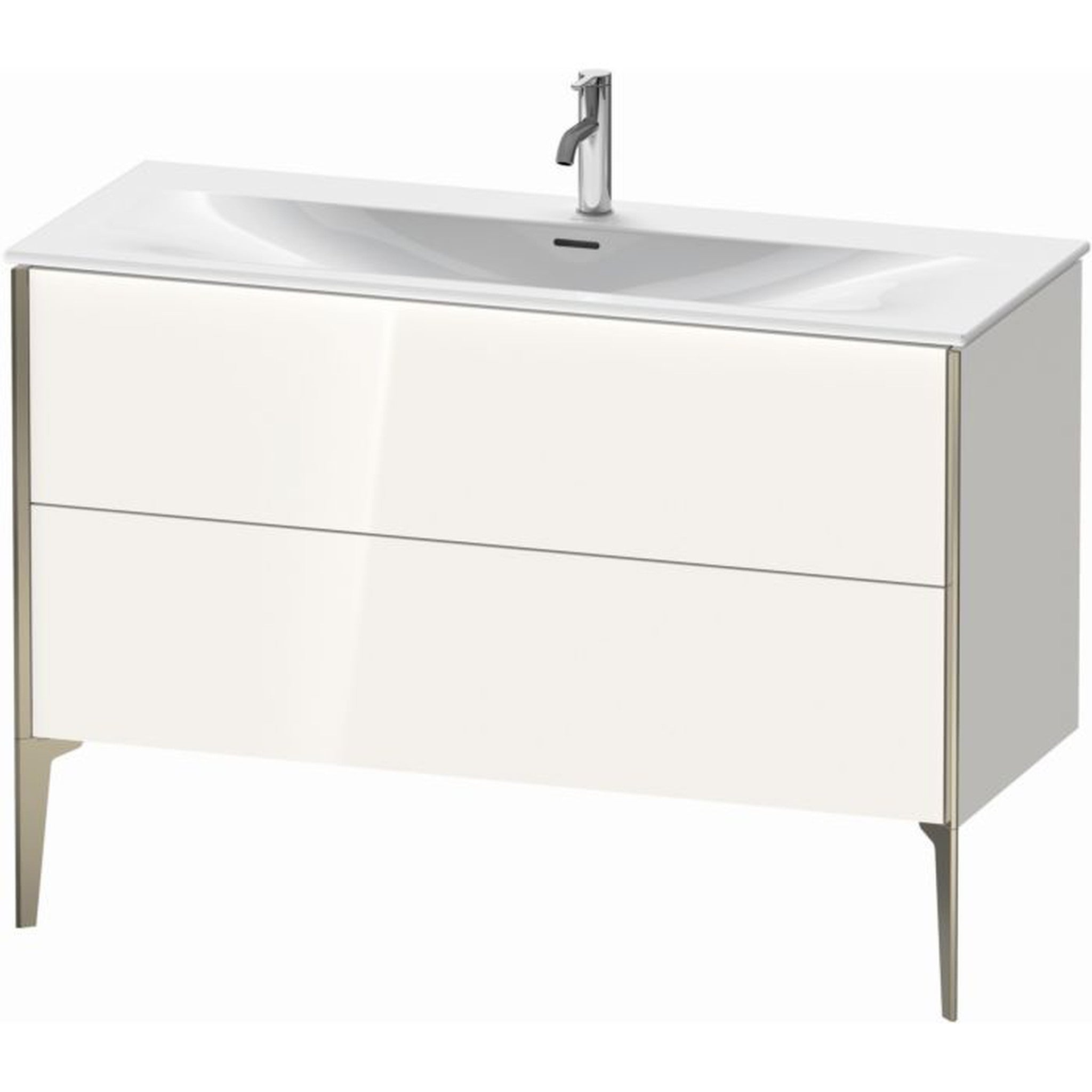 Duravit Xviu 48" x 23" x 19" Two Drawer Floorstanding Vanity Unit, Whi ...