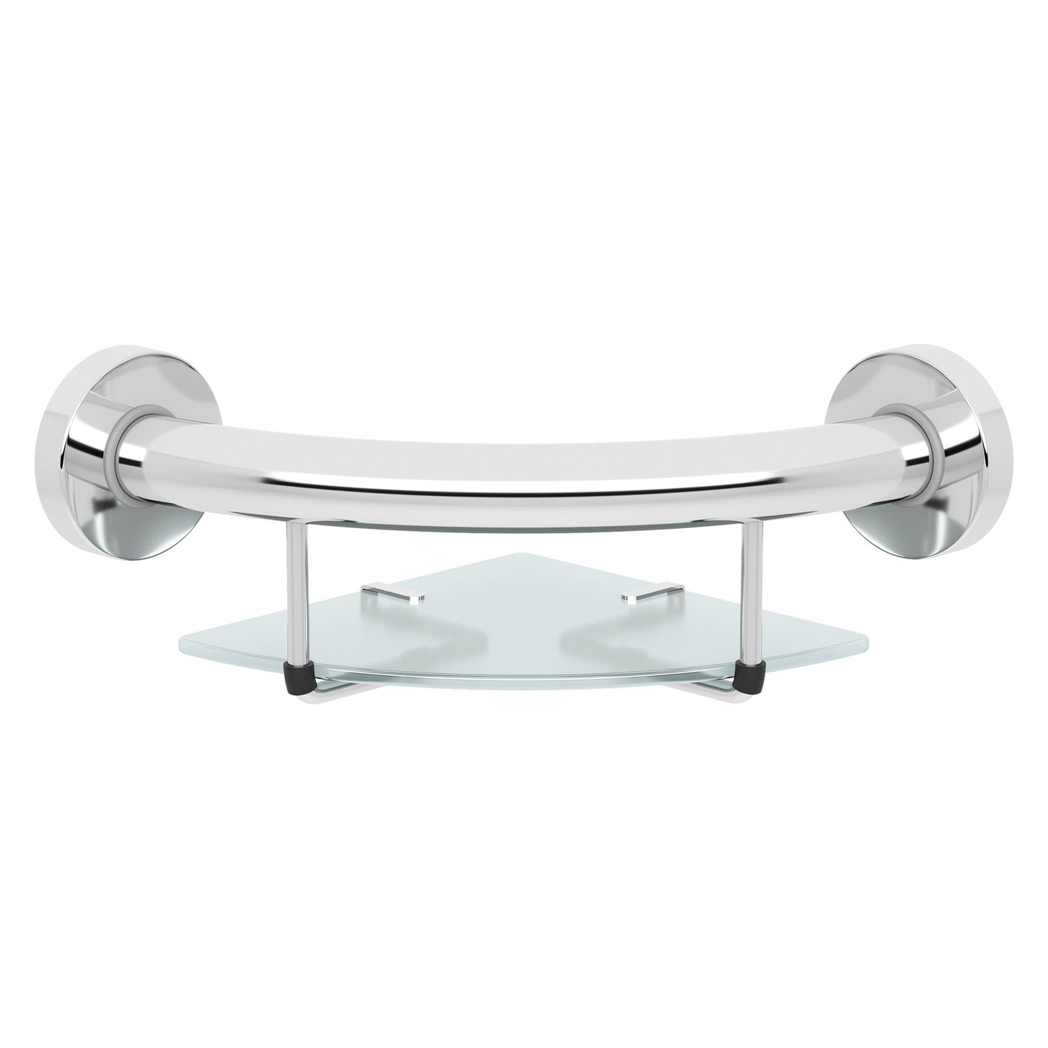 Evekare 10" Polished Stainless Steel Concealed Mount Corner Grab Bar W ...