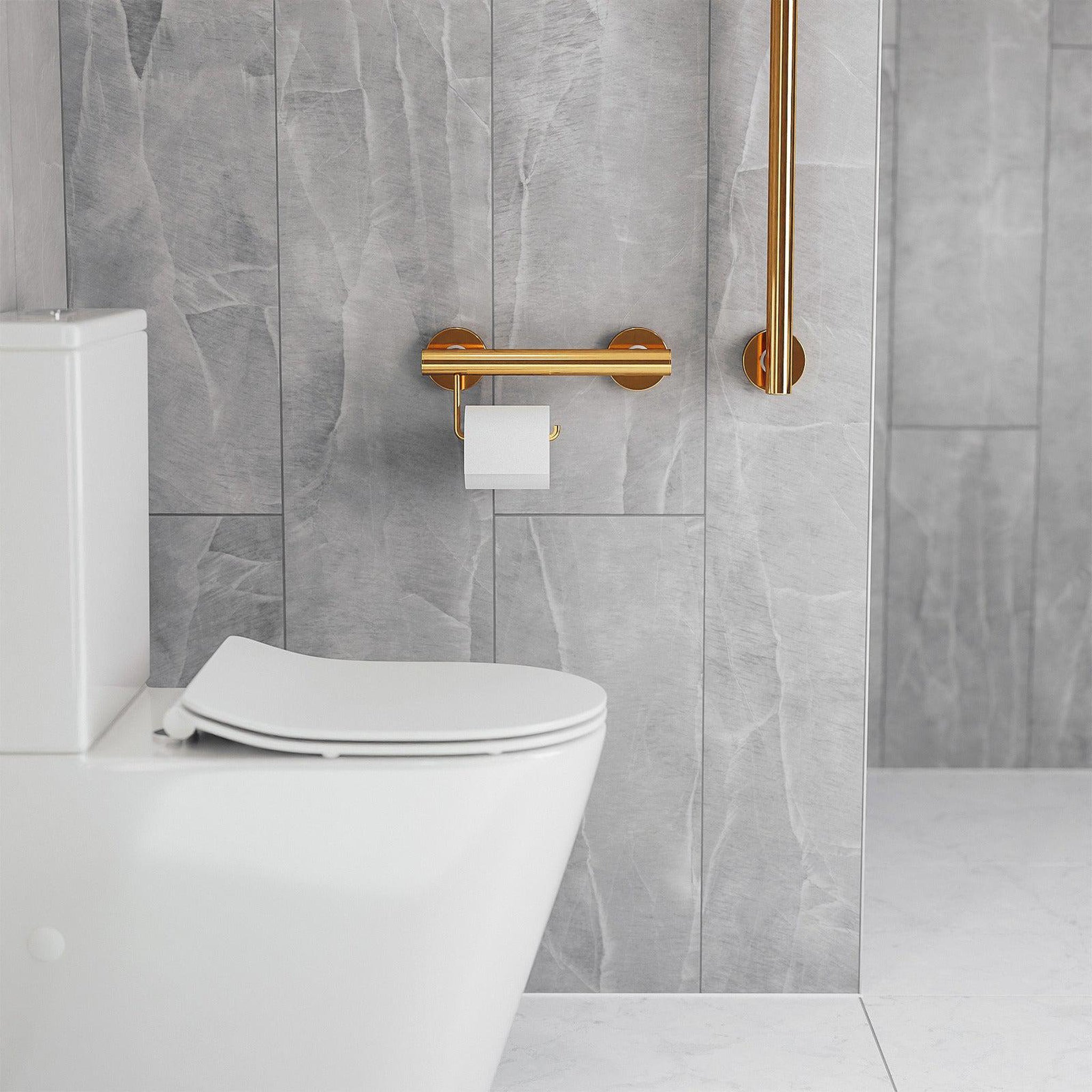 Evekare 12" Stainless Steel Concealed Mount Grab Bar With Integrated T ...