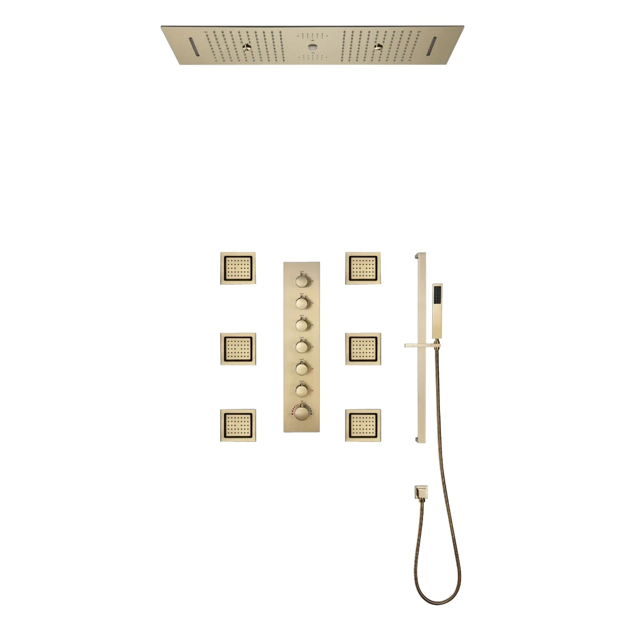 Fontana Catanzaro Brushed Gold Recessed Ceiling Mounted Remote Control ...