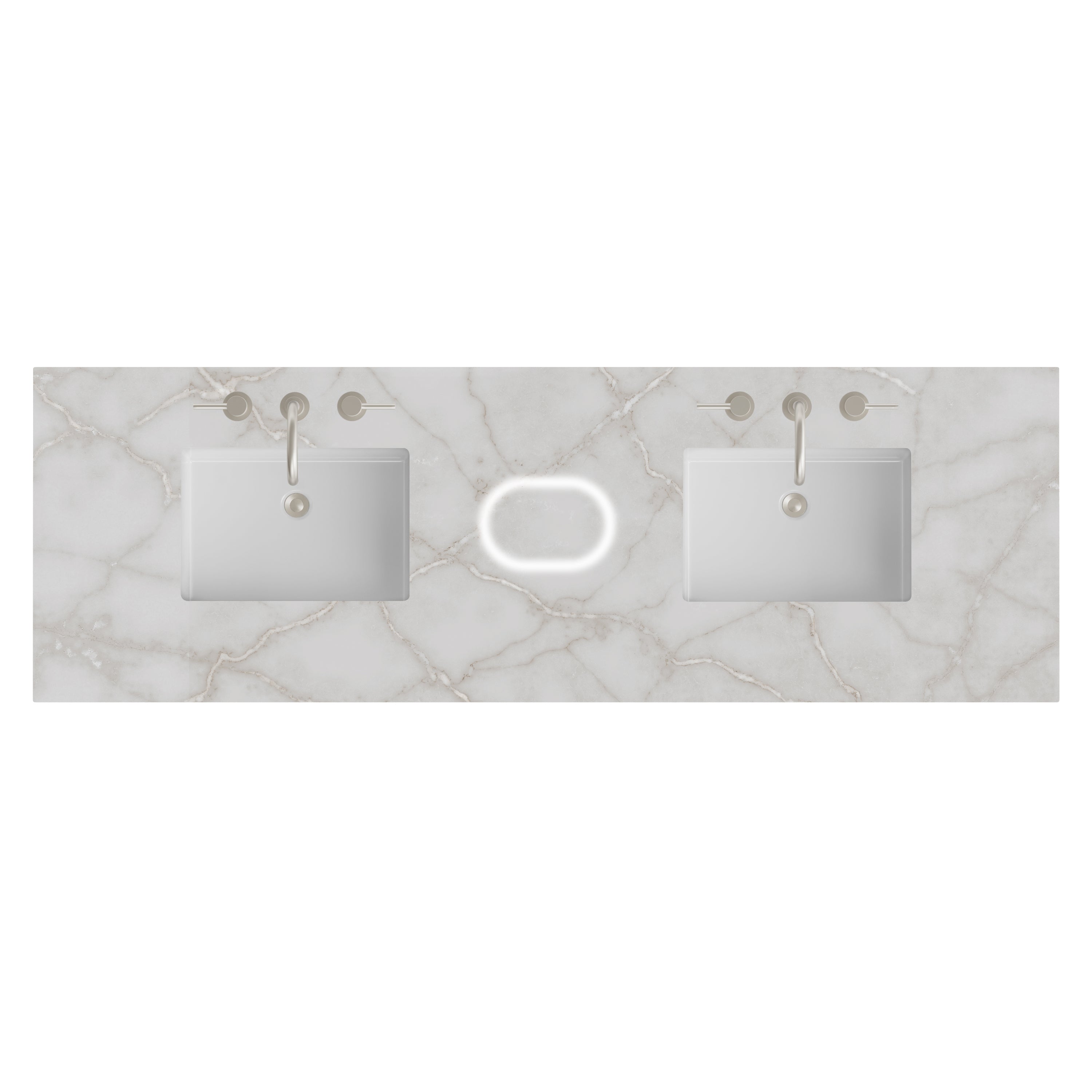 James Martin Vanities 72" Victorian Silver Double 3cm Top With Sink an ...