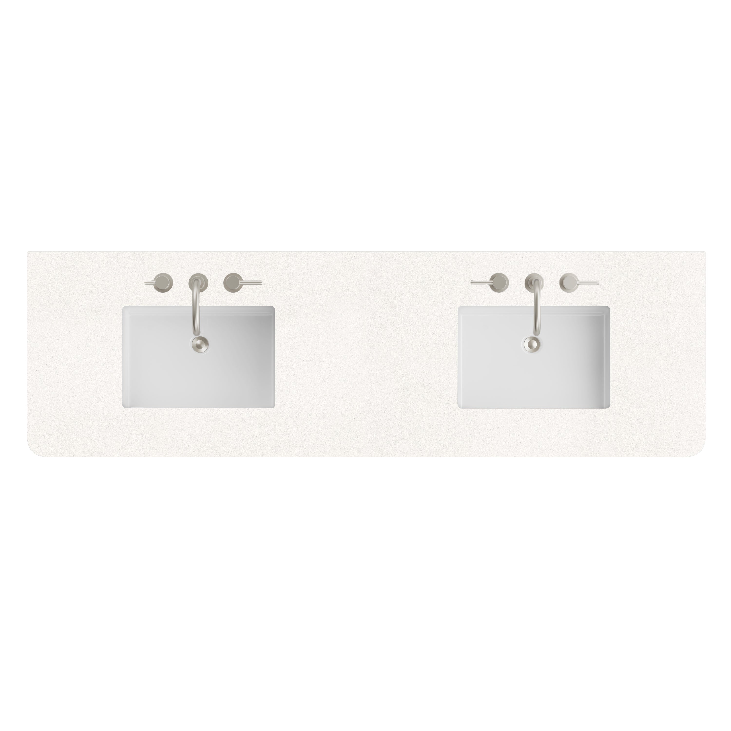 James Martin Vanities 72" White Zeus Single Radius Cut Widespread 3cm ...