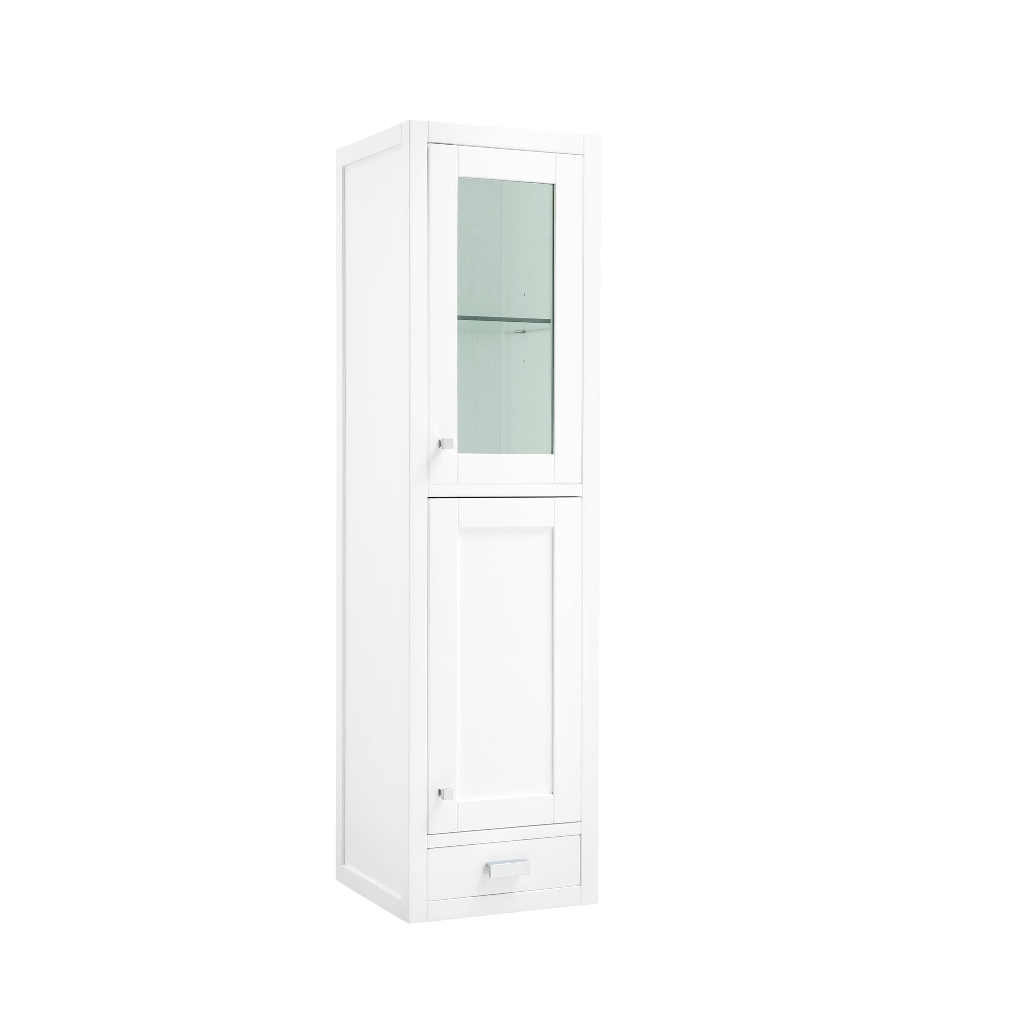 James Martin Vanities Addison 15" Glossy White Depth Grand Tower Hutch ...