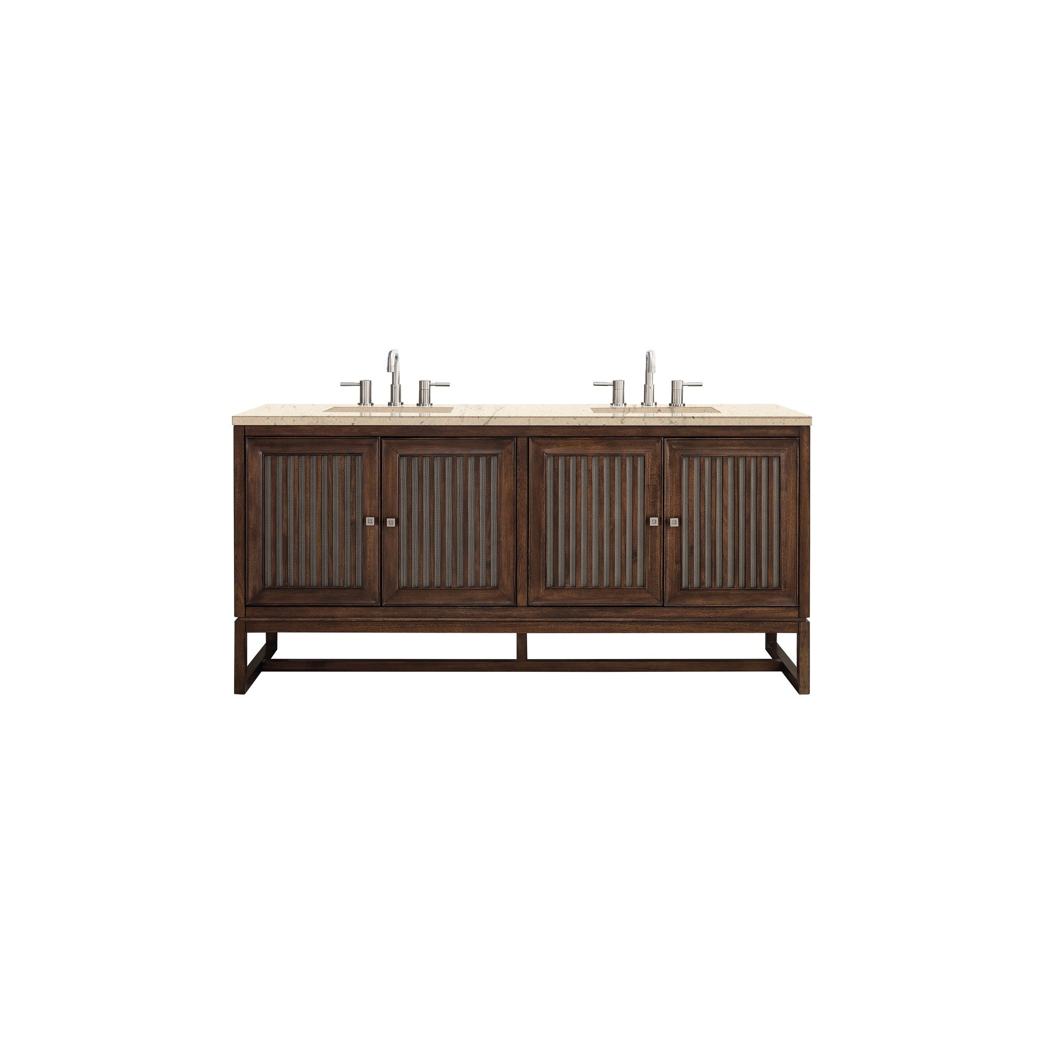 James Martin Vanities Athens 72" Mid Century Acacia Double Vanity Cabi ...