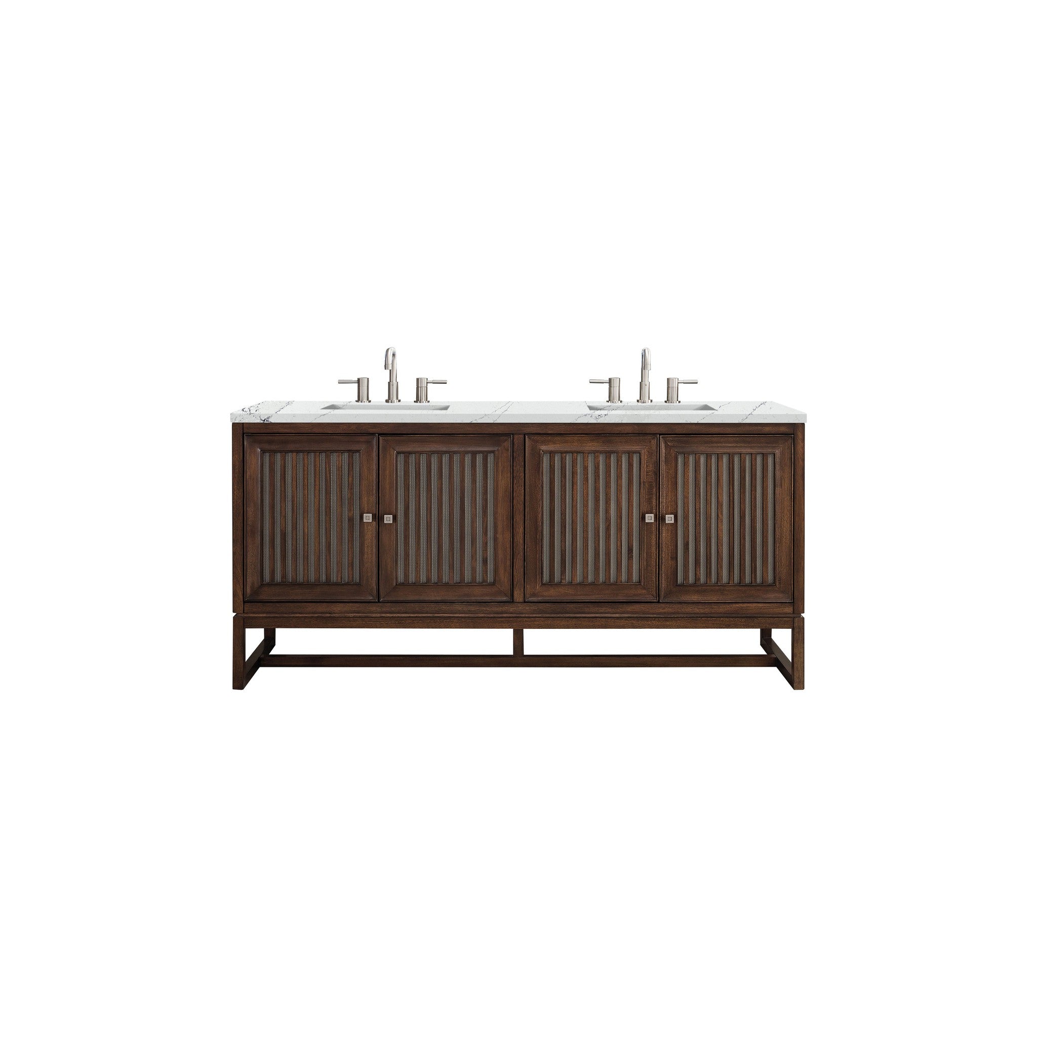 James Martin Vanities Athens 72" Mid Century Acacia Double Vanity Cabi ...