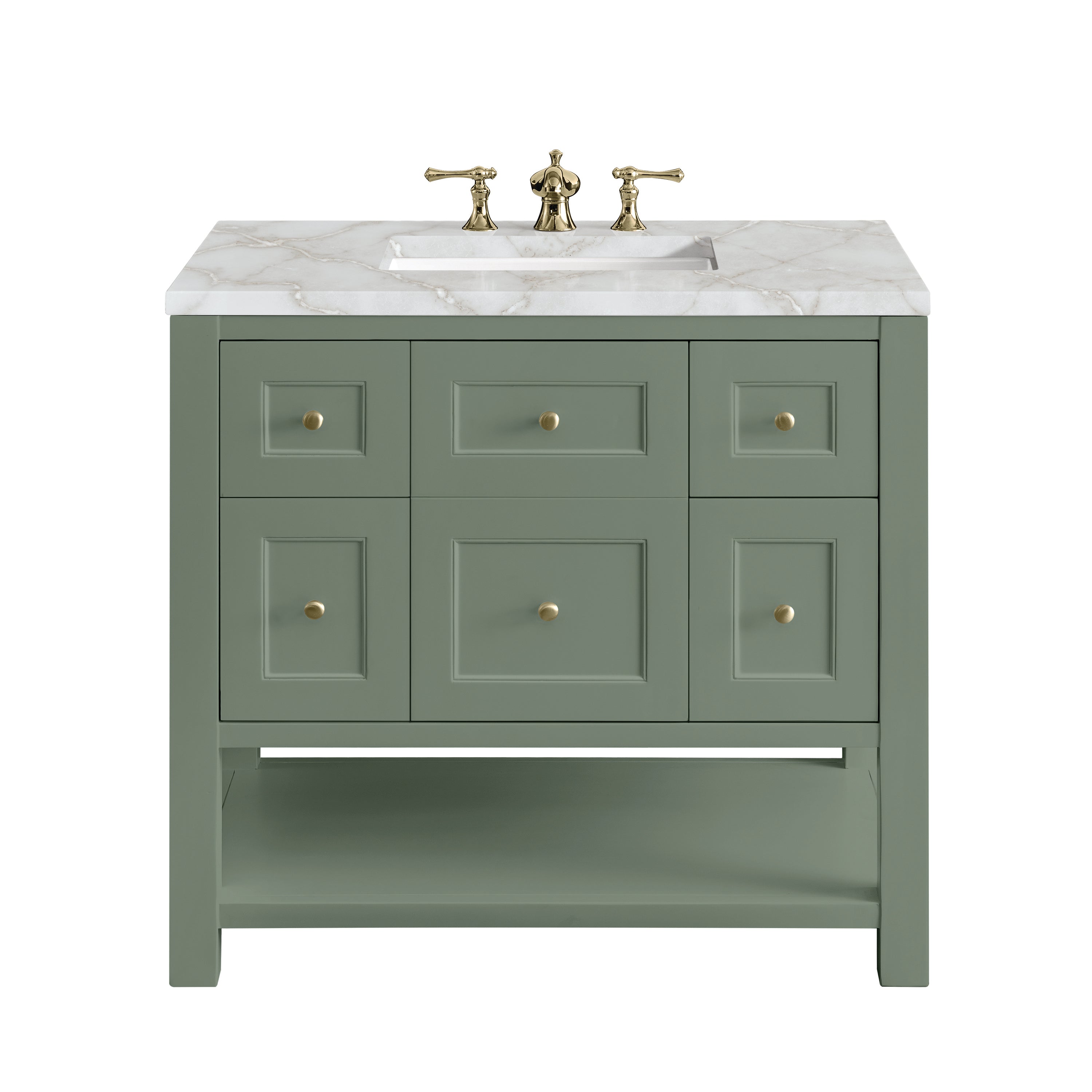James Martin Vanities Breckenridge 36" Smokey Celadon Single Vanity Wi ...