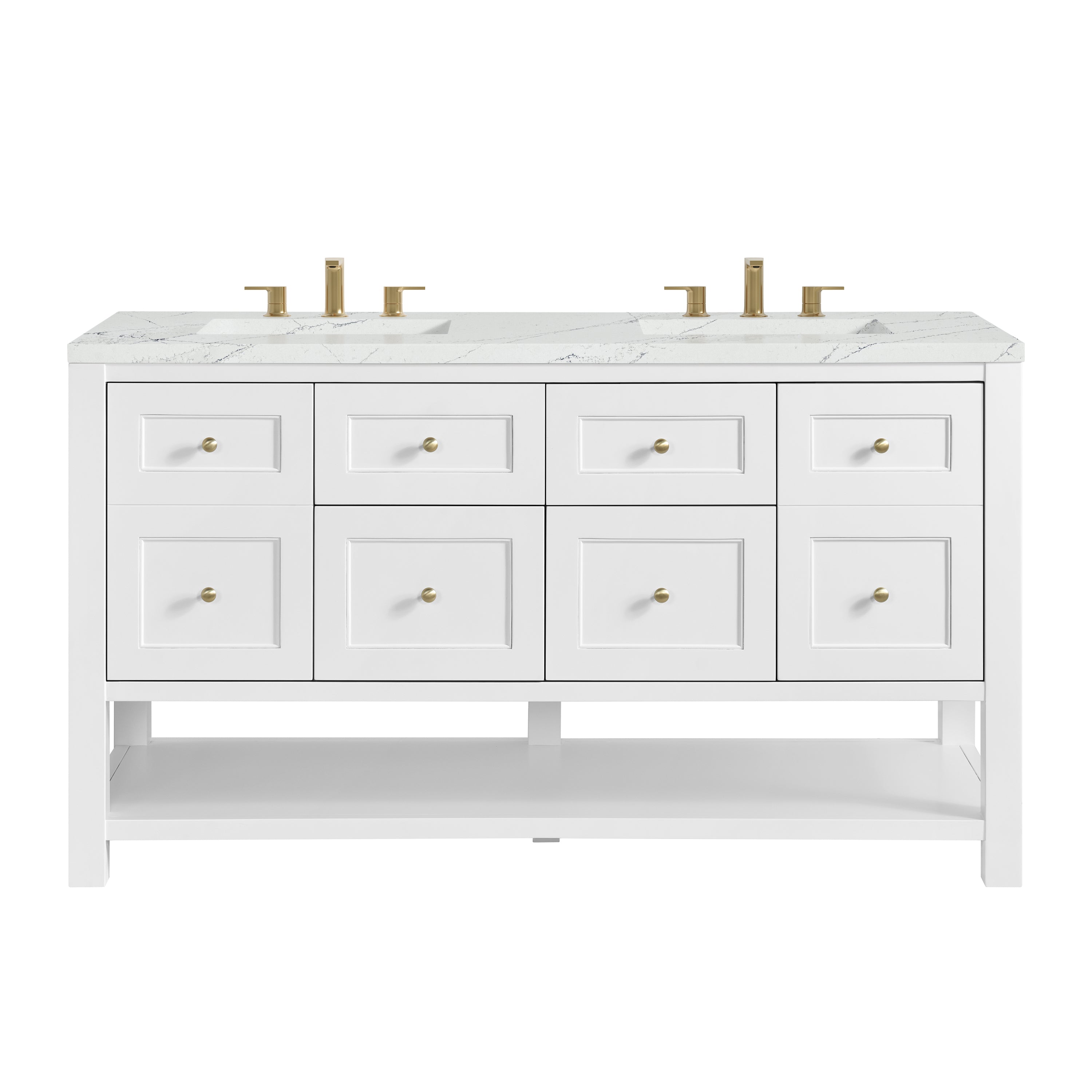 James Martin Vanities Breckenridge 60" Bright White Double Vanity With ...