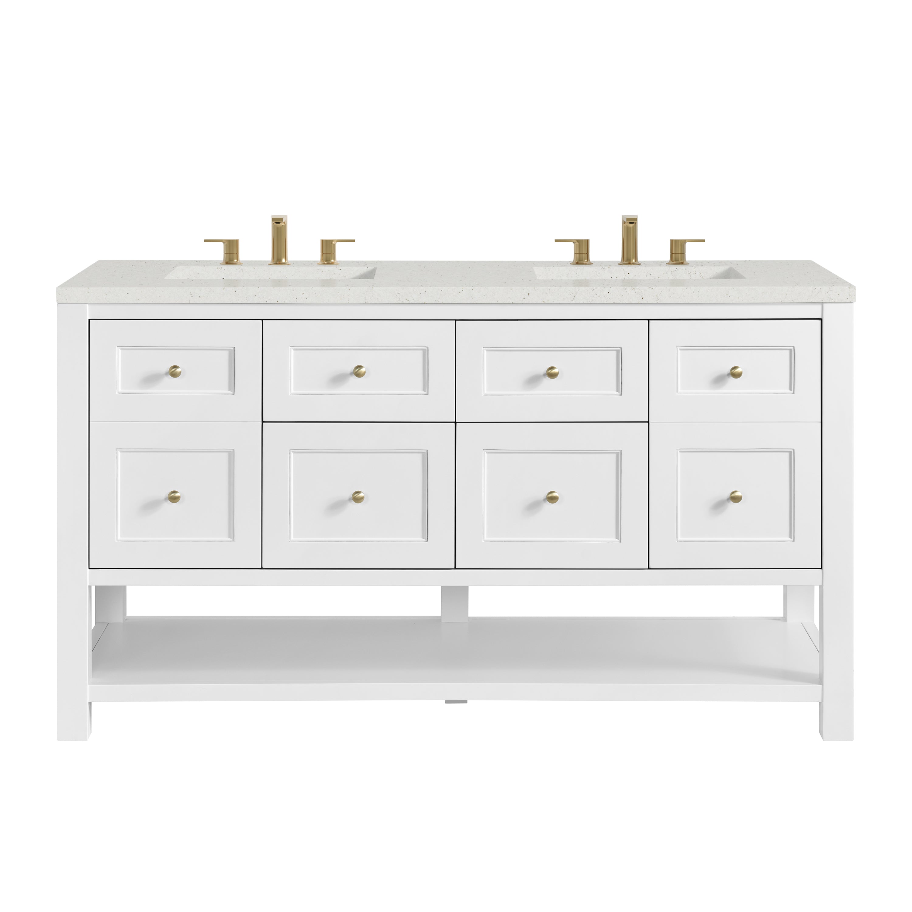 James Martin Vanities Breckenridge 60" Bright White Double Vanity With ...
