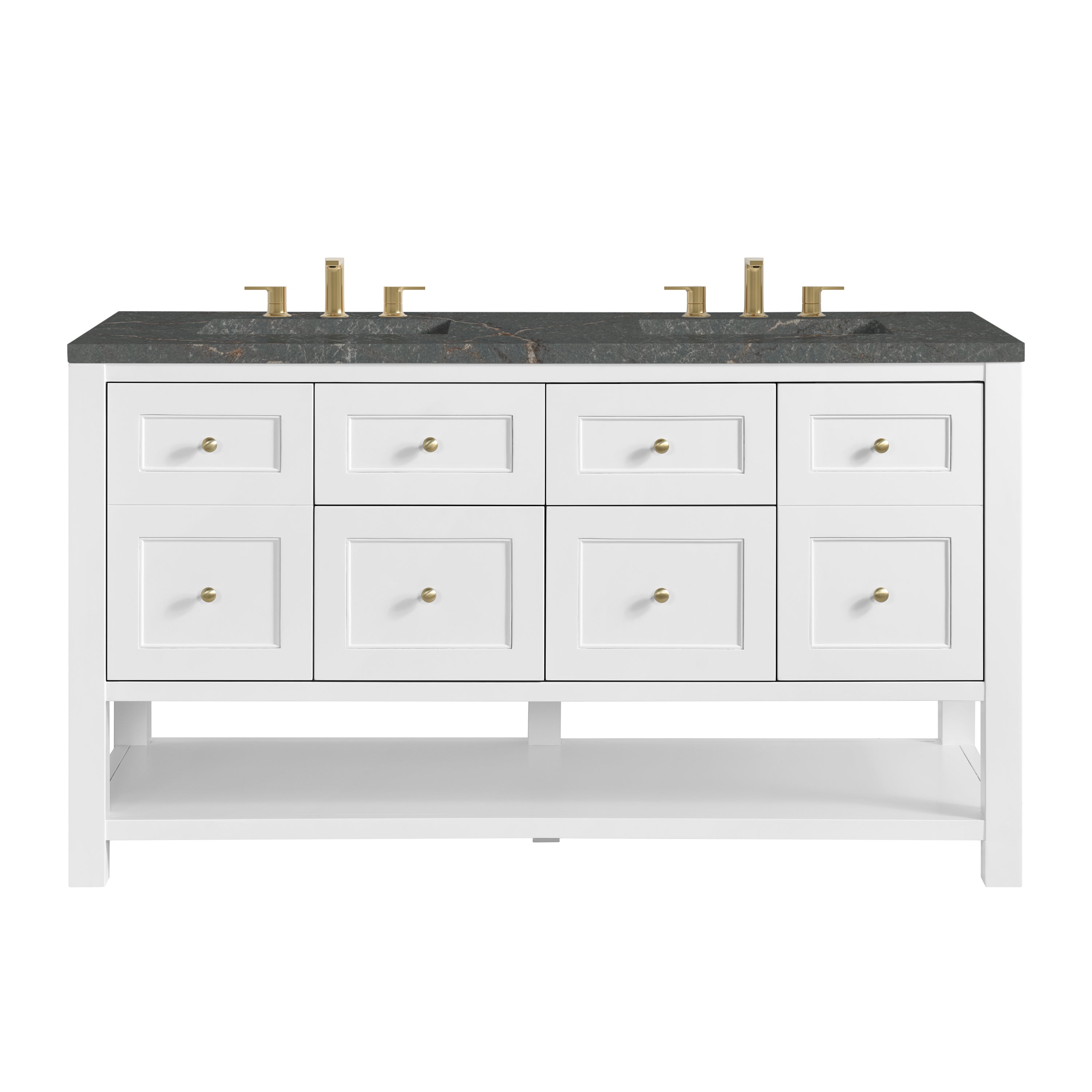 James Martin Vanities Breckenridge 60" Bright White Double Vanity With ...