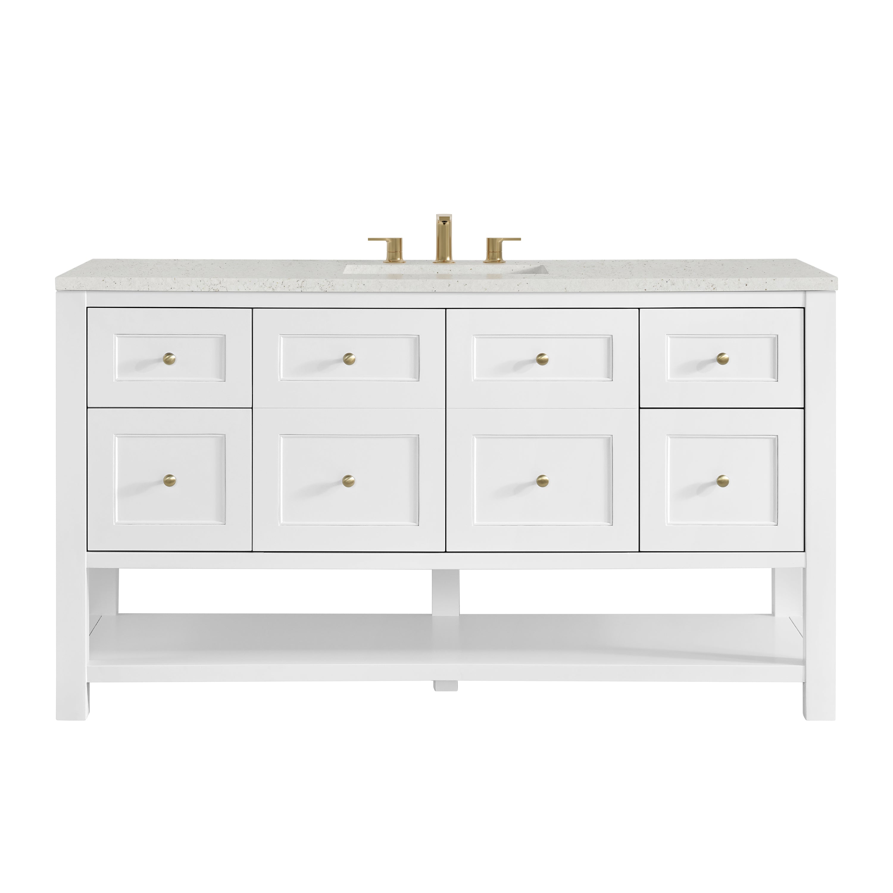 James Martin Vanities Breckenridge 60" Bright White Single Vanity With ...
