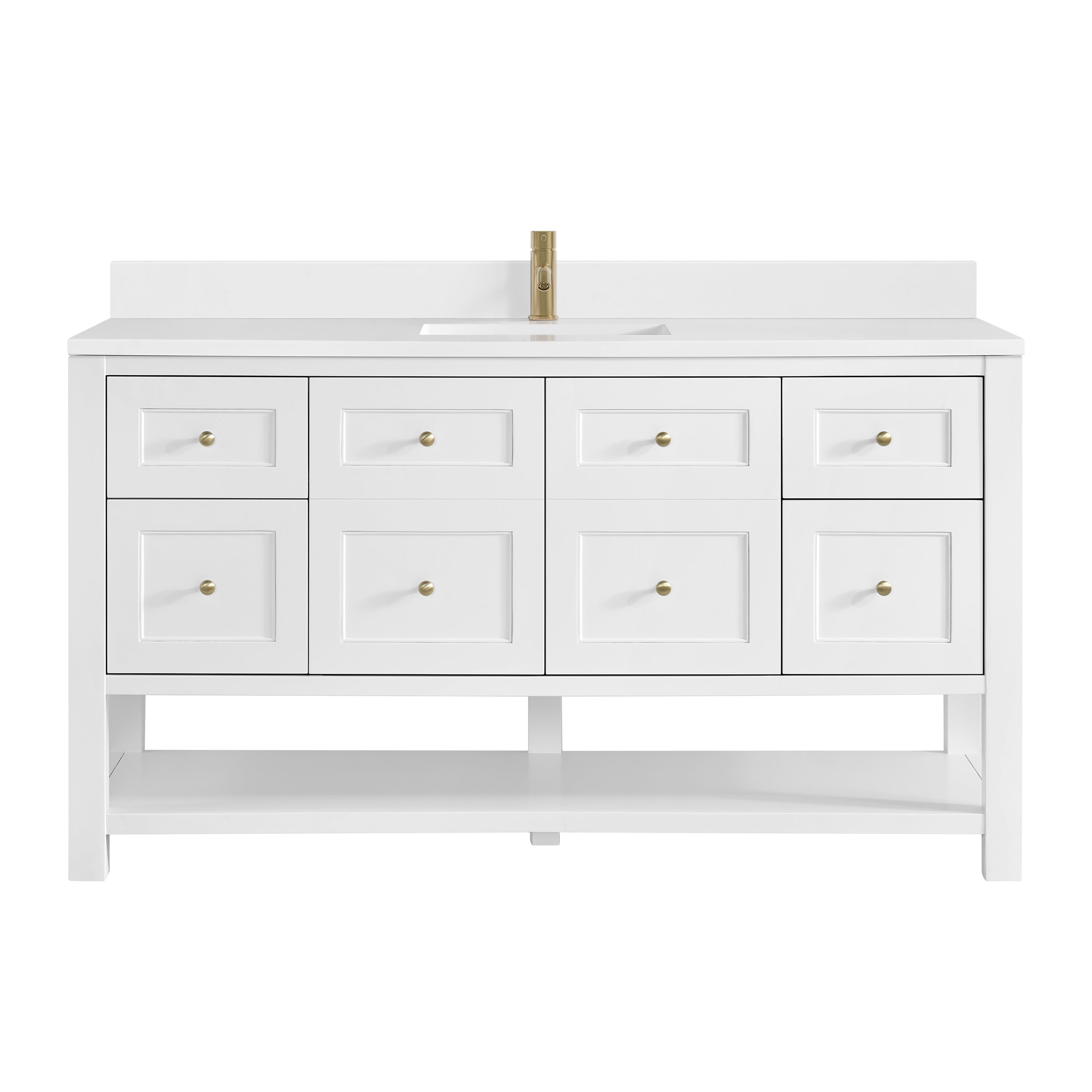 James Martin Vanities Breckenridge 60" Bright White Single Vanity With ...