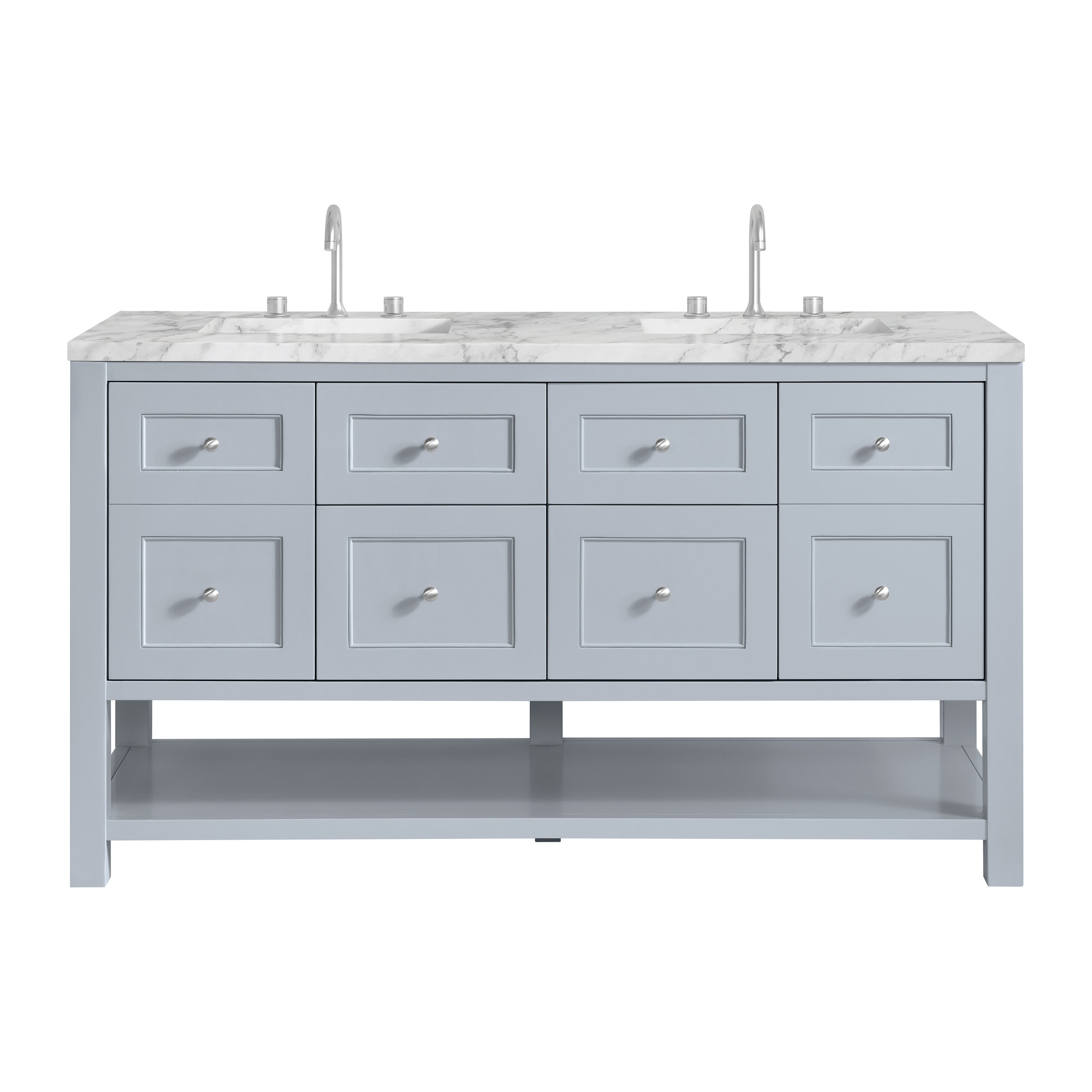 James Martin Vanities Breckenridge 60" Serenity Blue Double Vanity Wit ...