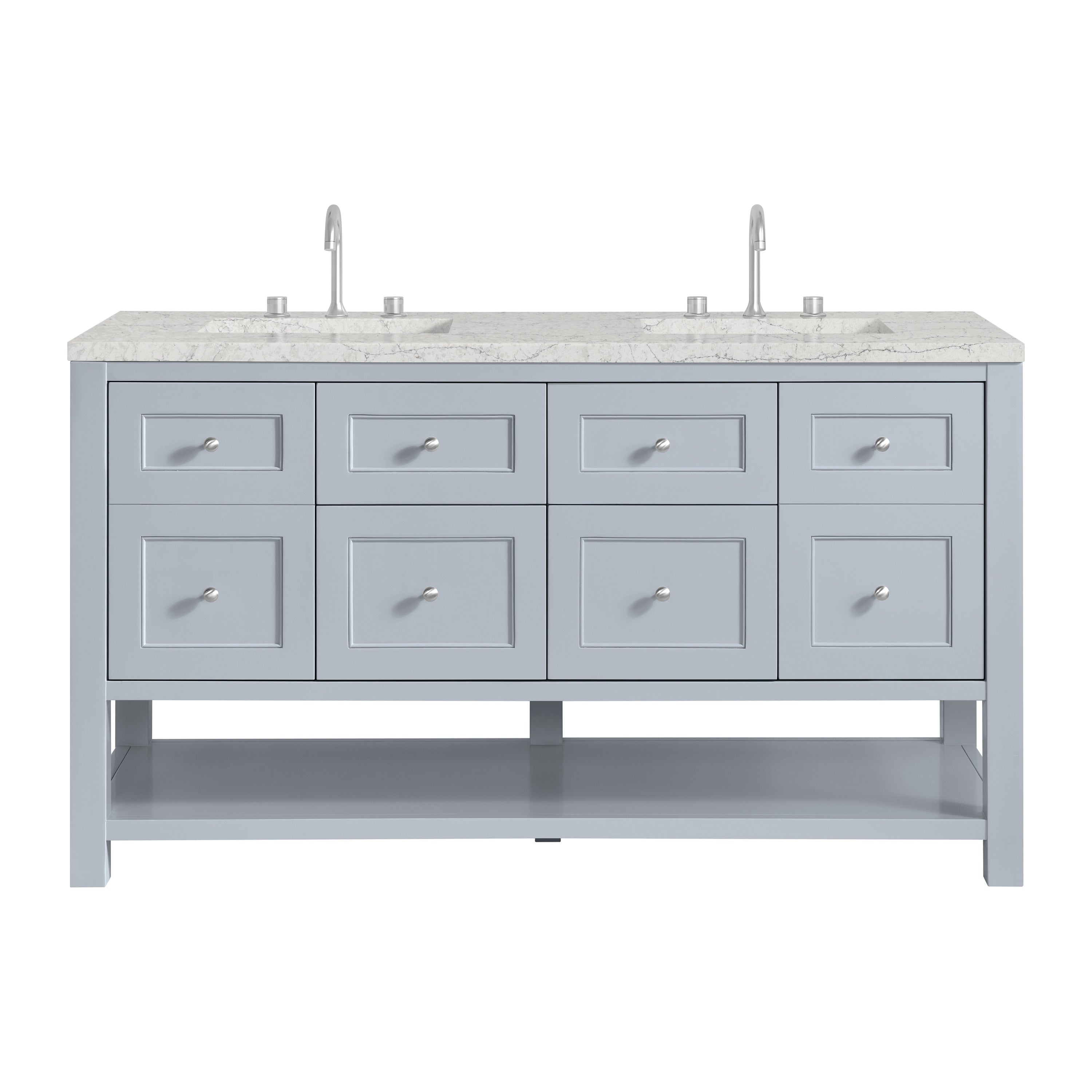 James Martin Vanities Breckenridge 60" Serenity Blue Double Vanity Wit ...