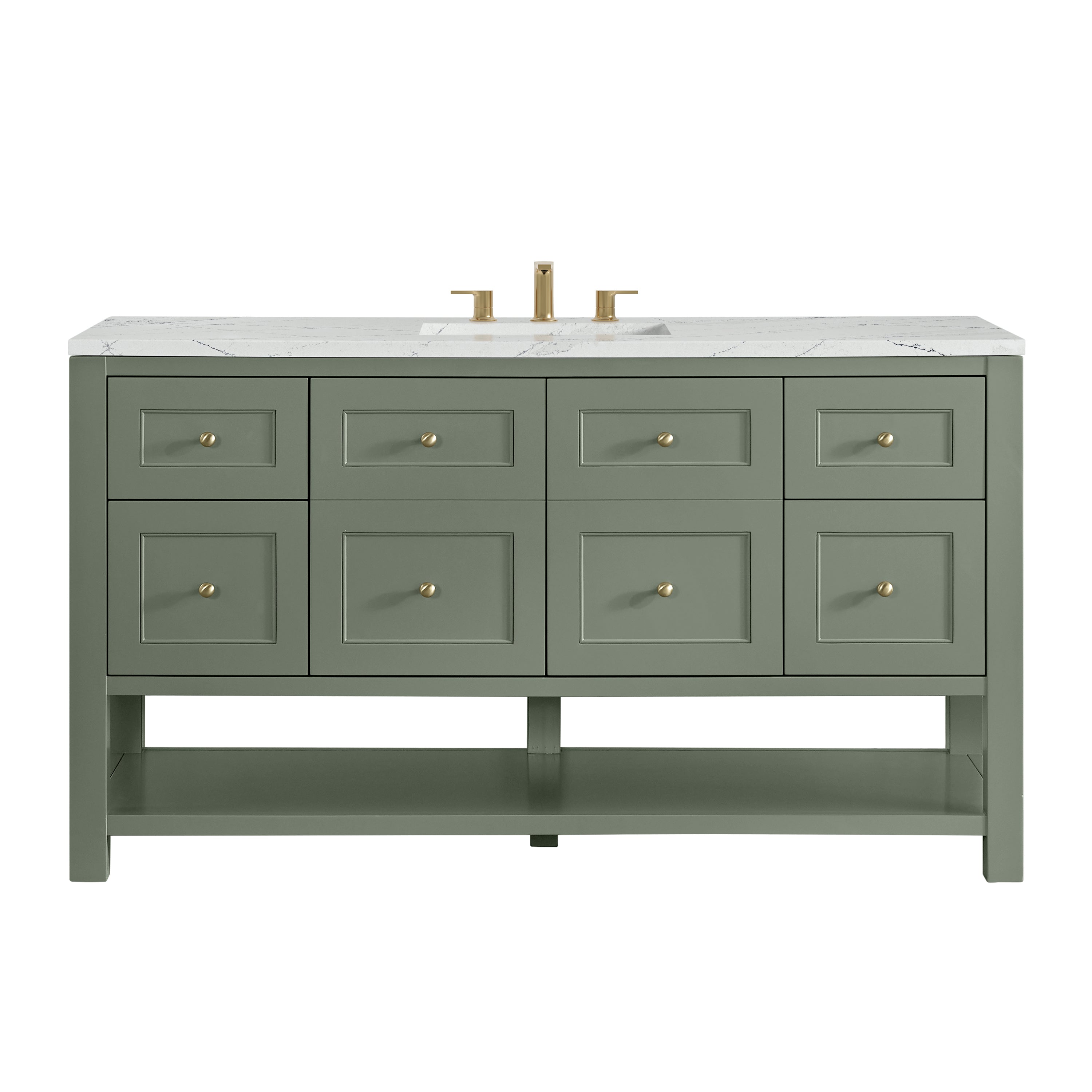 James Martin Vanities Breckenridge 60" Smokey Celadon Single Vanity Wi ...