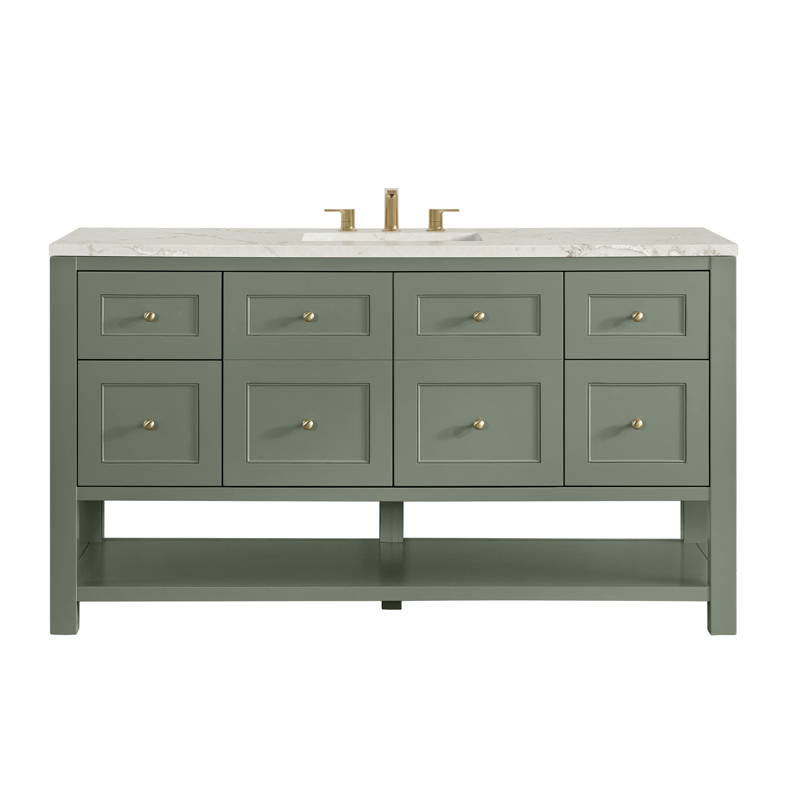 James Martin Vanities Breckenridge 60" Smokey Celadon Single Vanity Wi ...