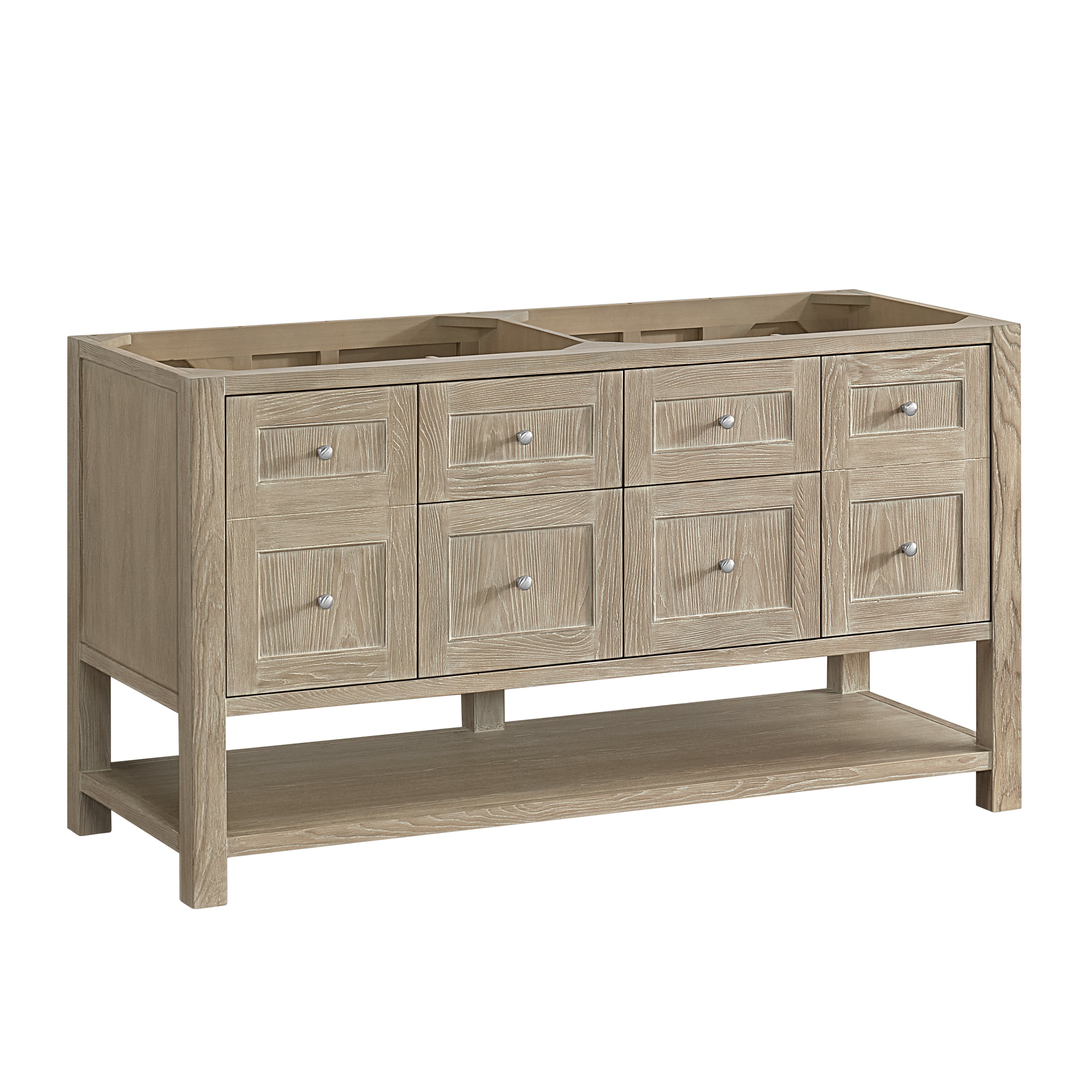 James Martin Vanities Breckenridge 60" Whitewashed Oak Double Vanity ...