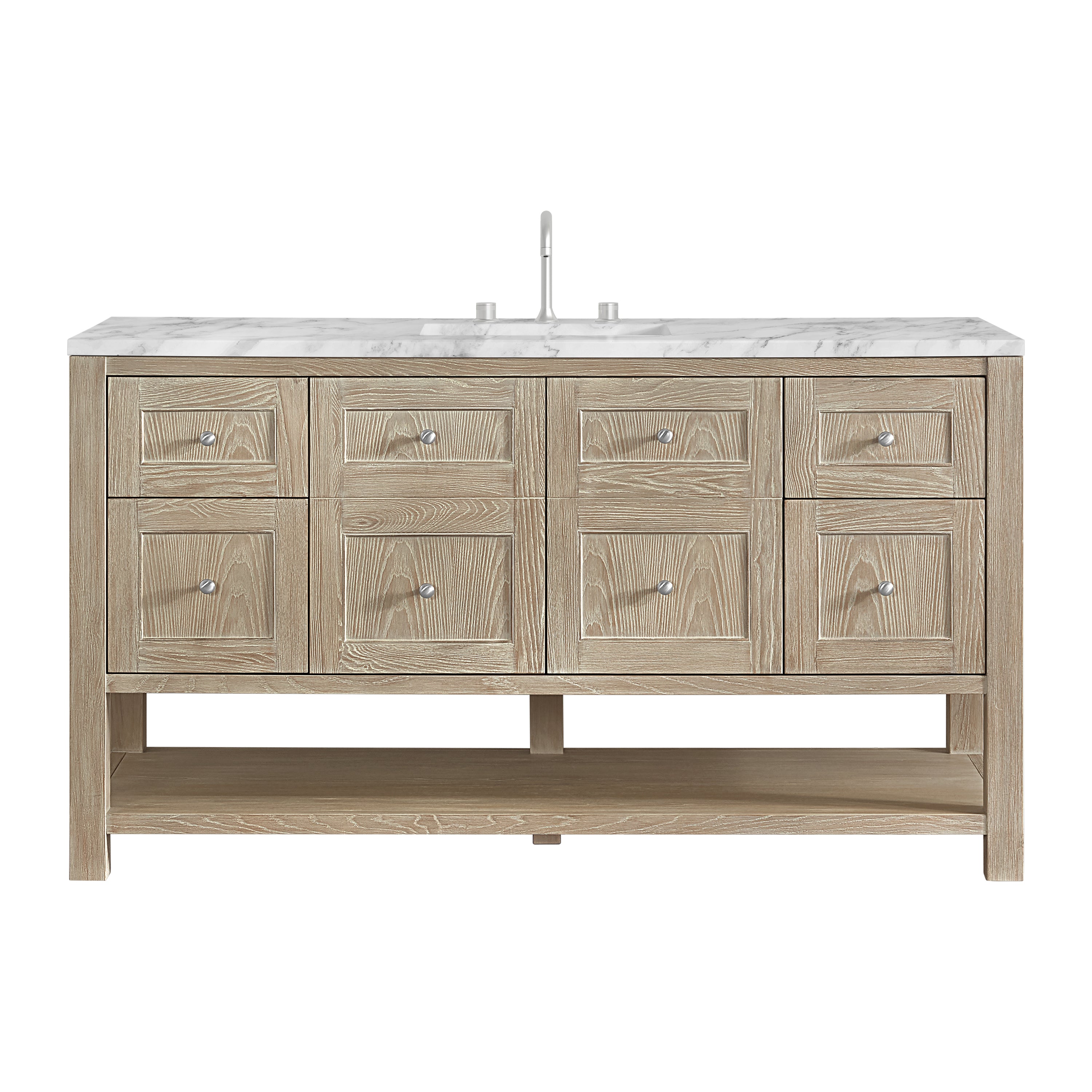 James Martin Vanities Breckenridge 60" Whitewashed Oak Single Vanity W ...