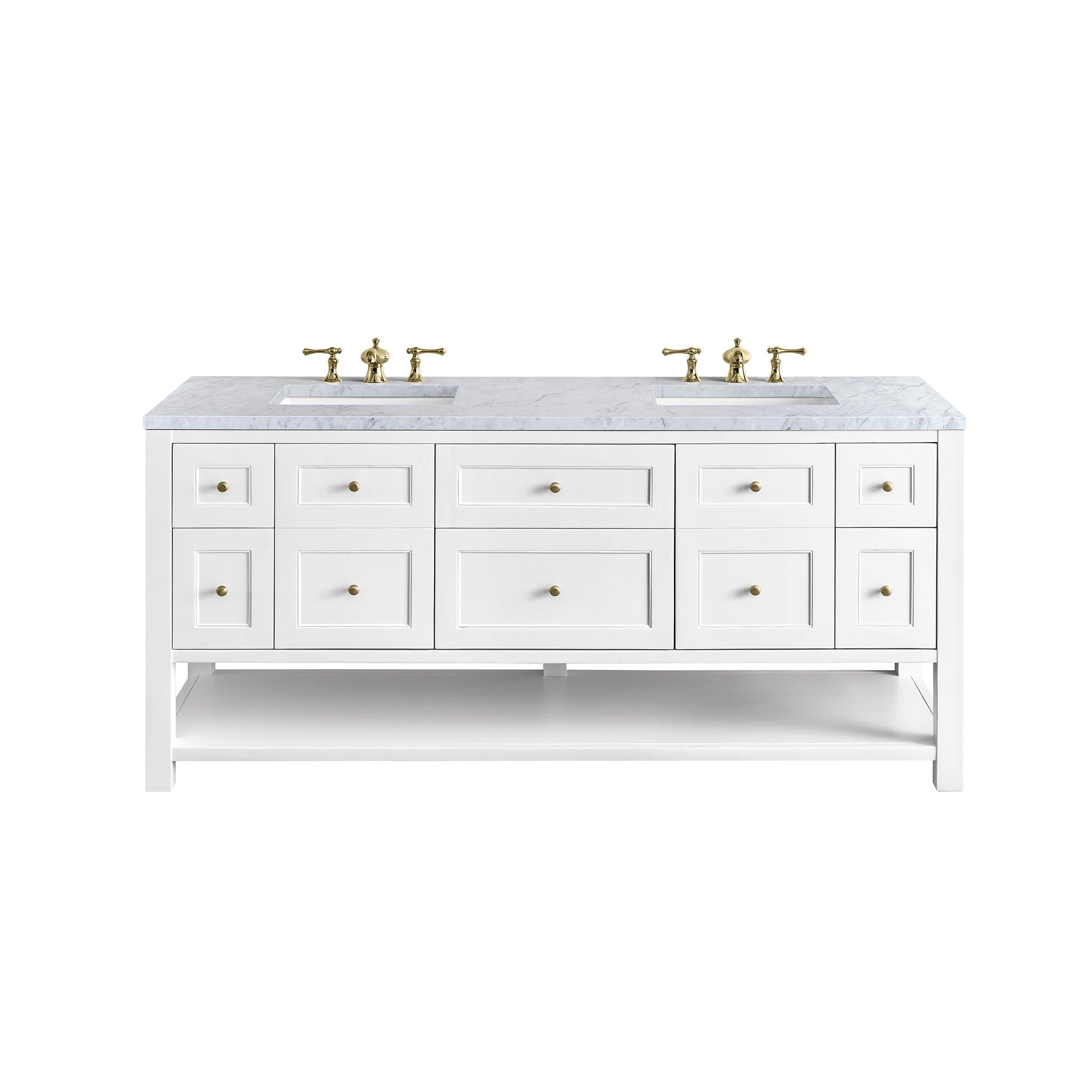 James Martin Vanities Breckenridge 72" Bright White Double Vanity With ...