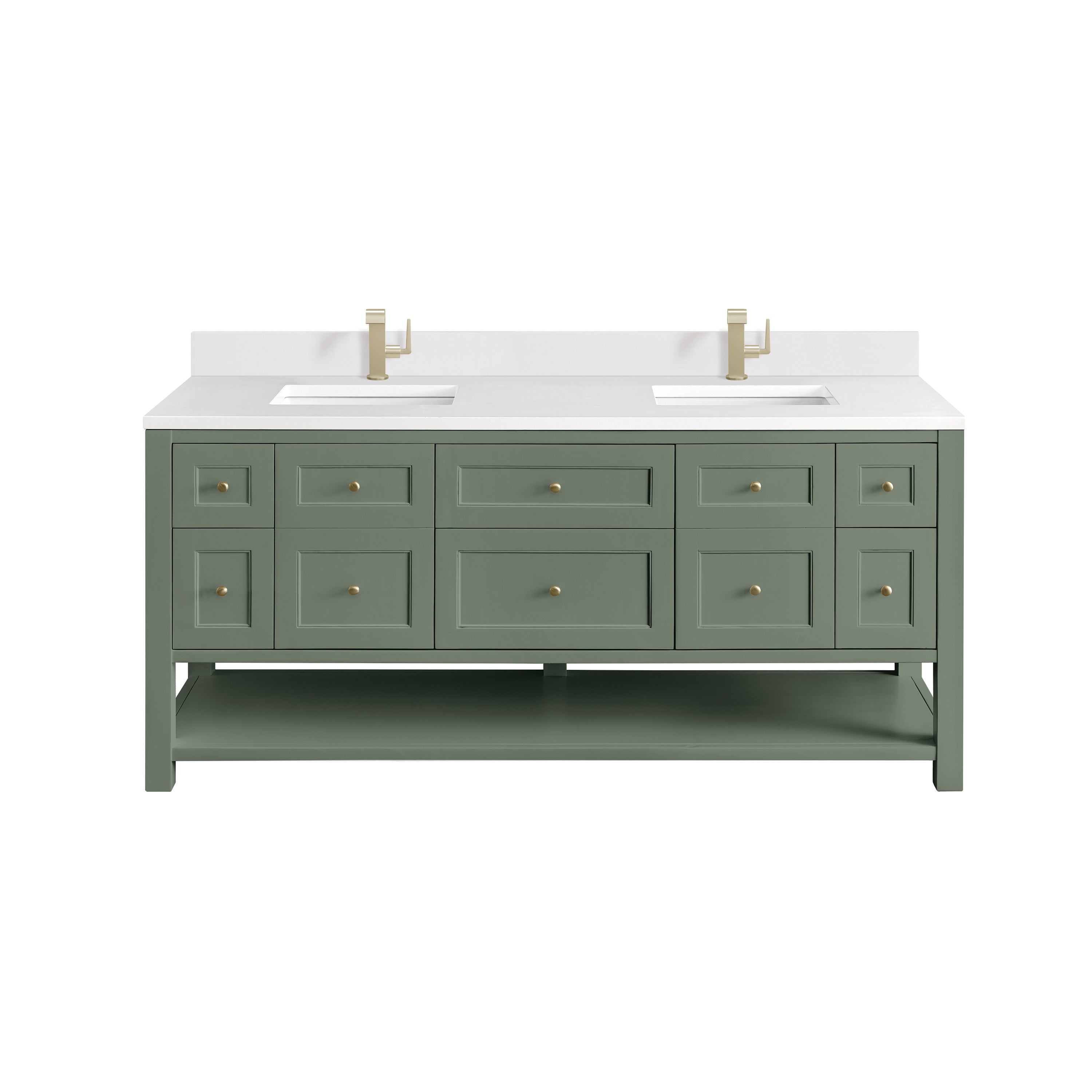 James Martin Vanities Breckenridge 72" Smokey Celadon Double Vanity Wi ...