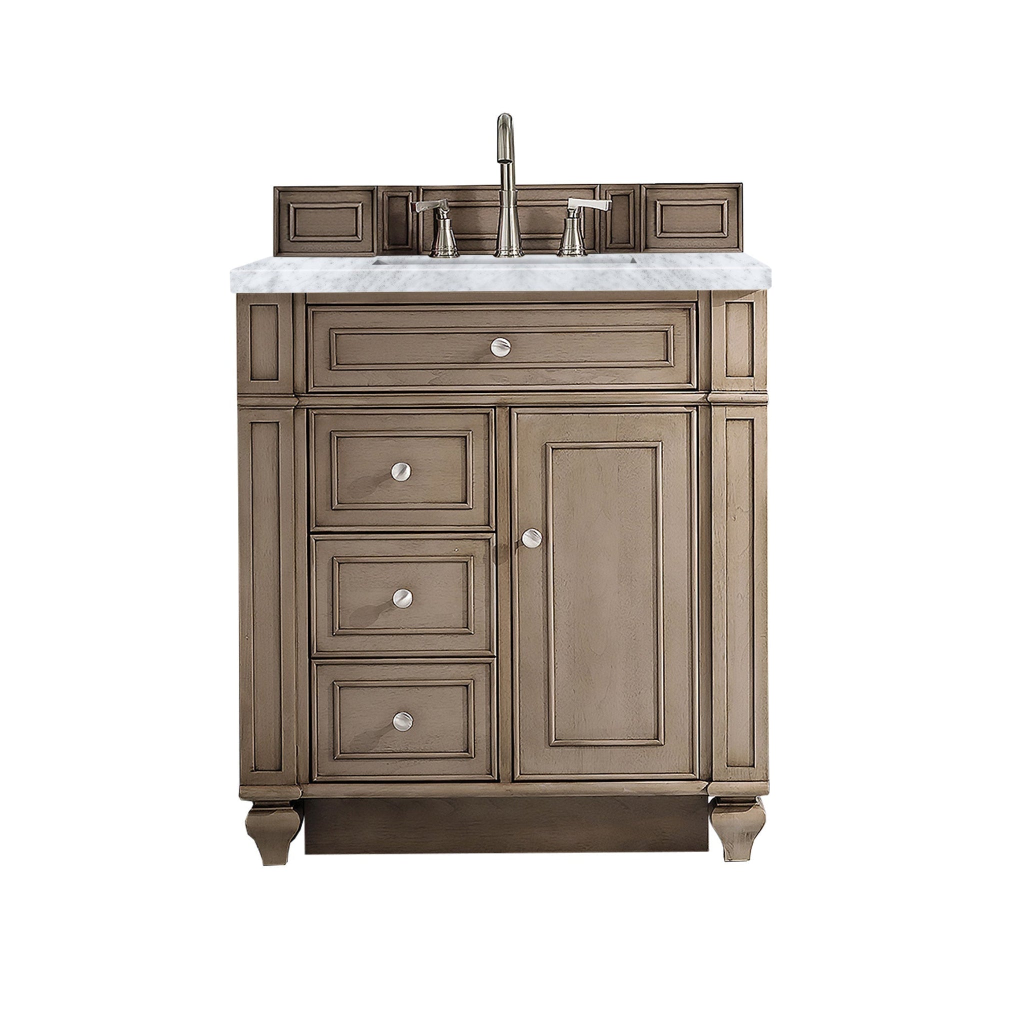 James Martin Vanities Bristol 30" Whitewashed Walnut Single Vanity Wit ...